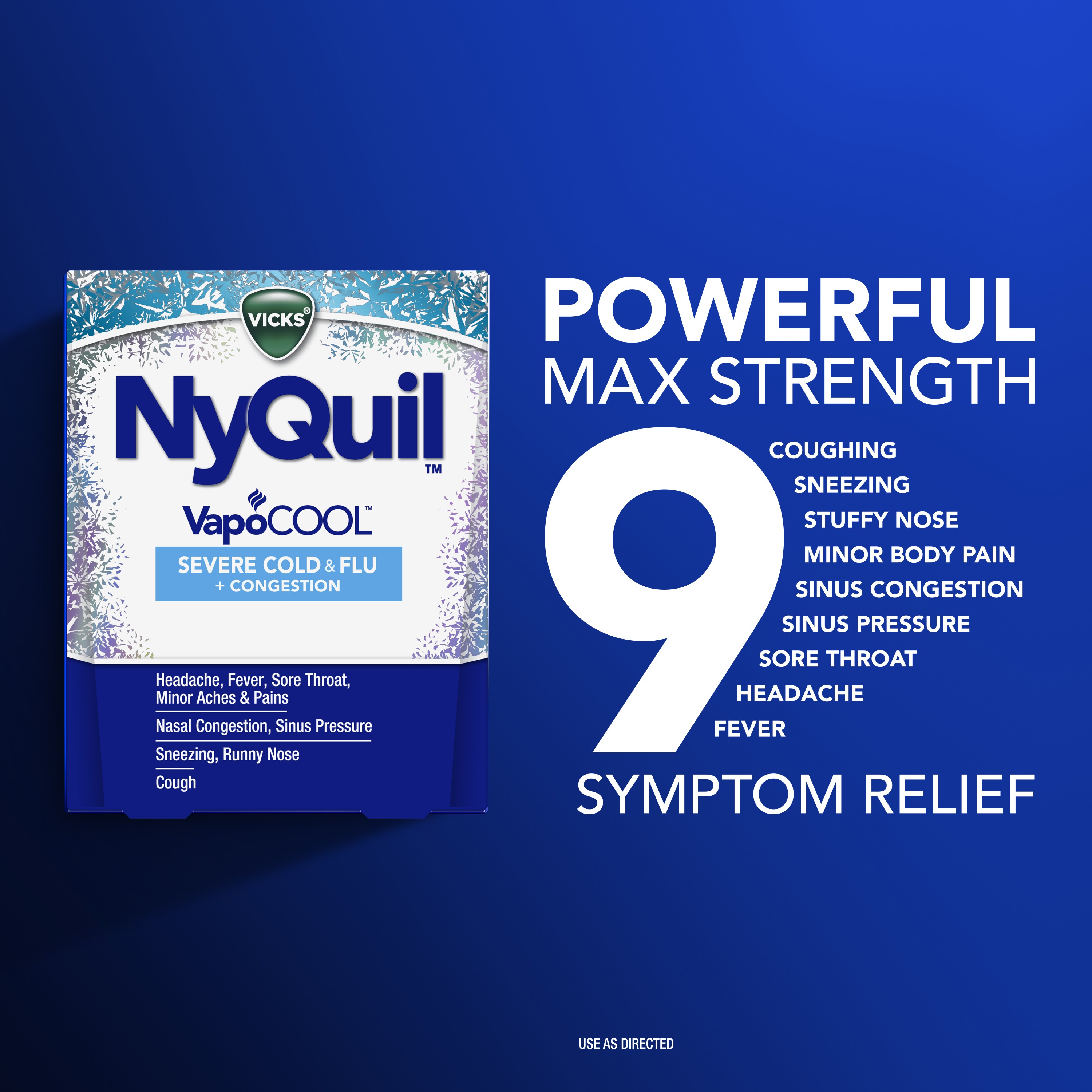 Vicks NyQuil Vapocool Medicine Caplets, Severe Cold & Flu, Over-the ...