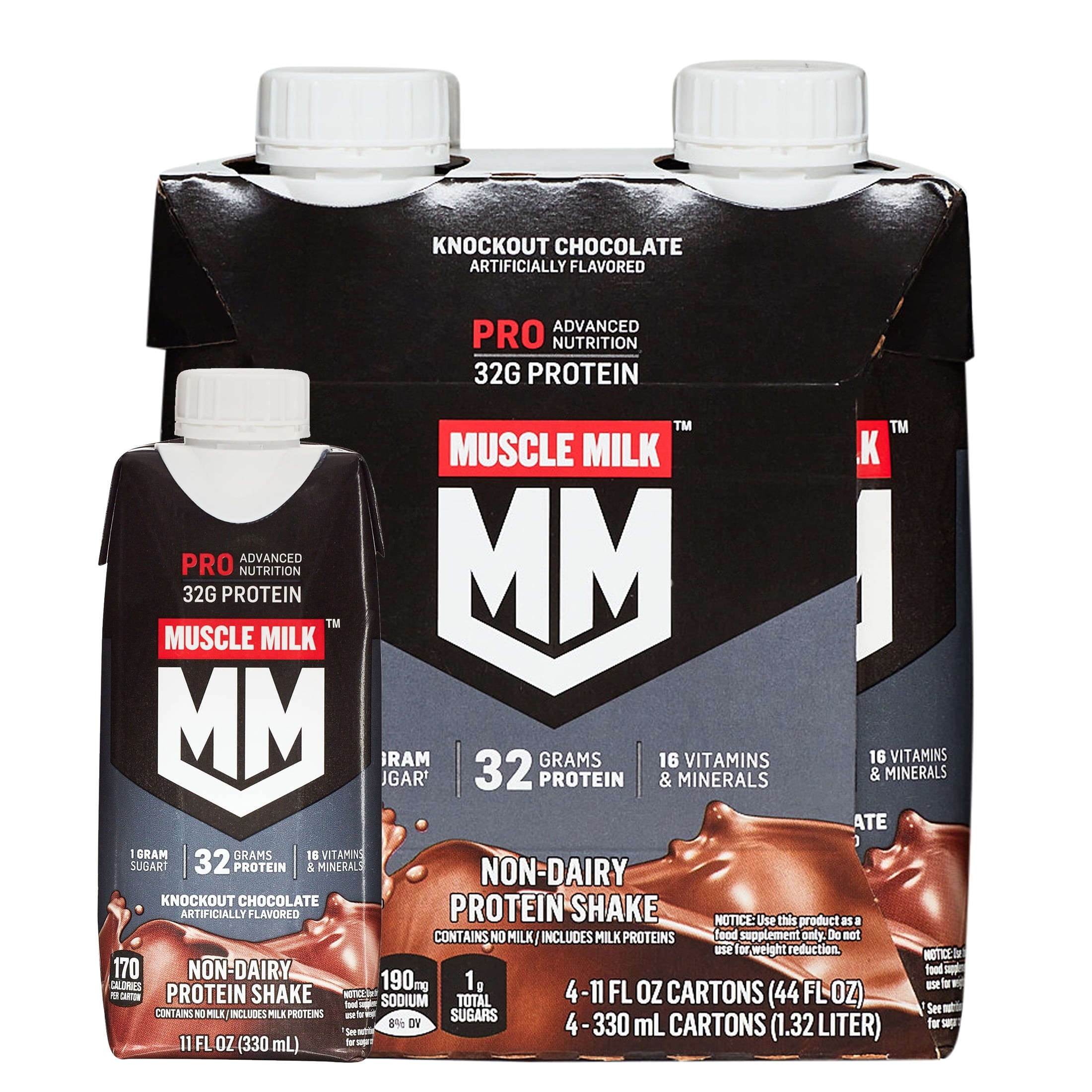 Muscle Milk Pro Advanced Nutrition Protein Shake, Knockout Chocolate ...
