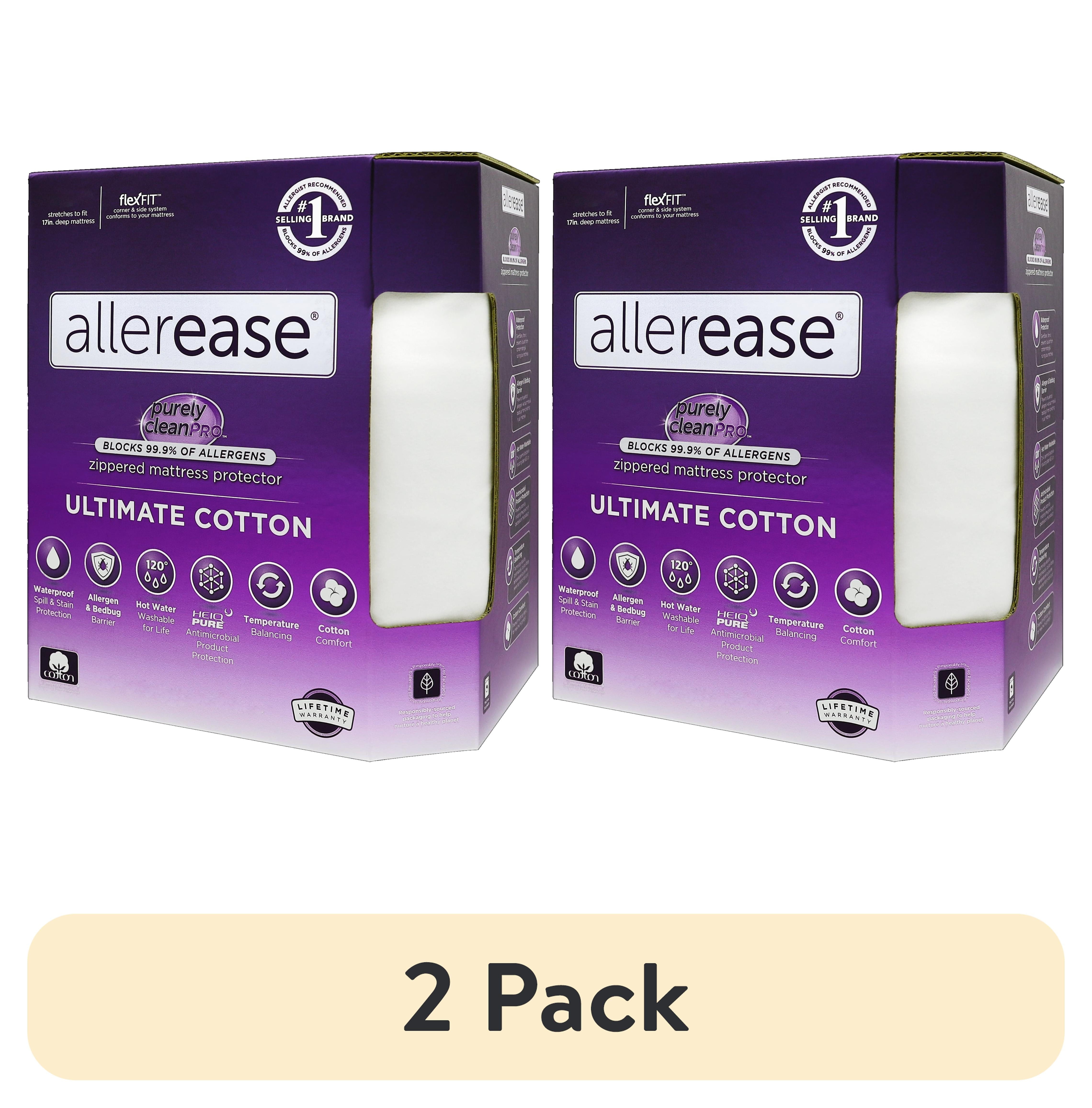 AllerEase Ultimate Cotton Waterproof and Bedbug Protection Allergy Relief Machine Washable ...
