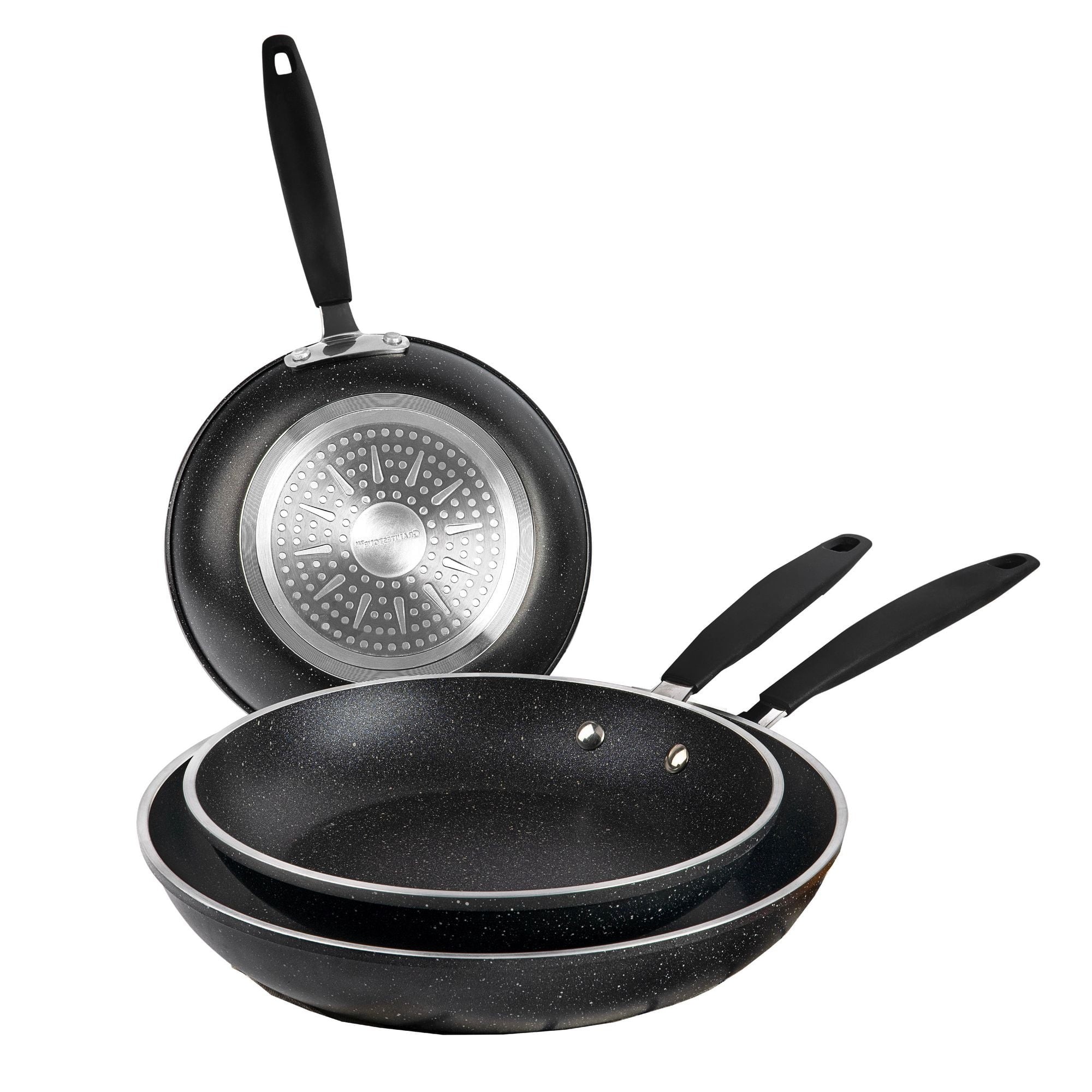Granitestone Diamond Nonstick Frying Pan Set Piece 8" 10" 12" Triple ...