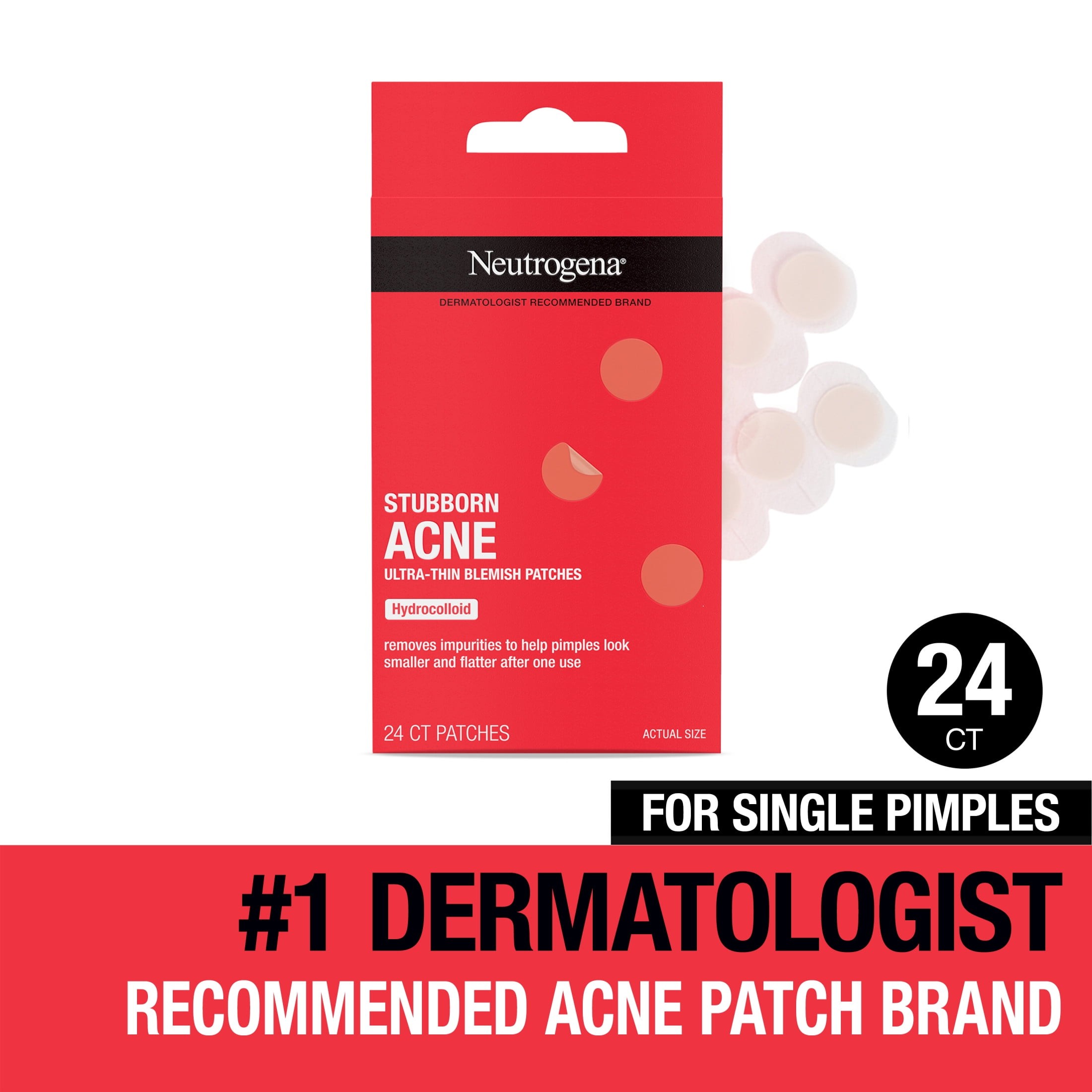 Neutrogena Stubborn Acne Hydrocolloid Acne Treatment Patch, 24 Ct Best ...