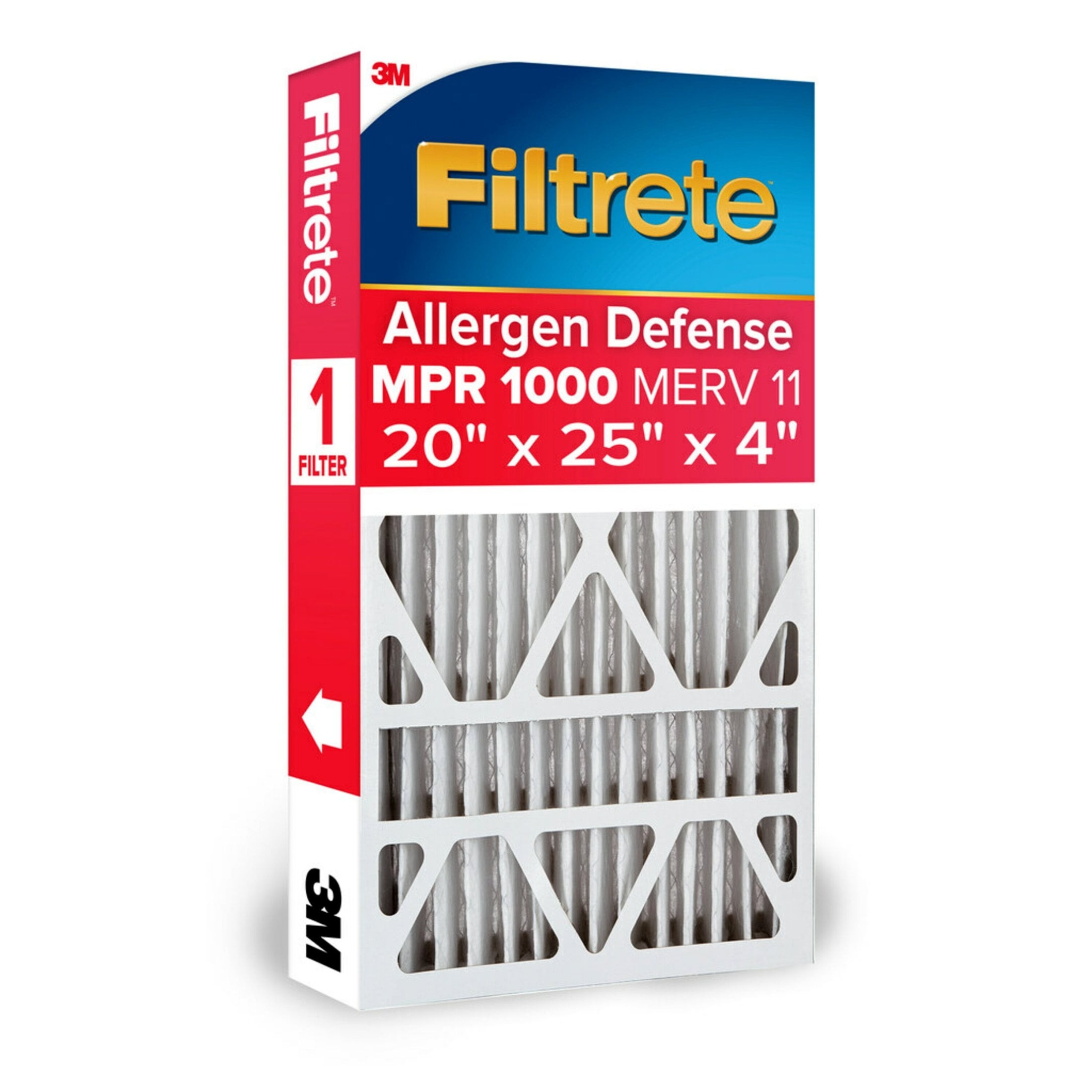 Filtrete 20x25x4 Air Filter, MPR 1000 MERV 11, Allergen Defense, 1 ...