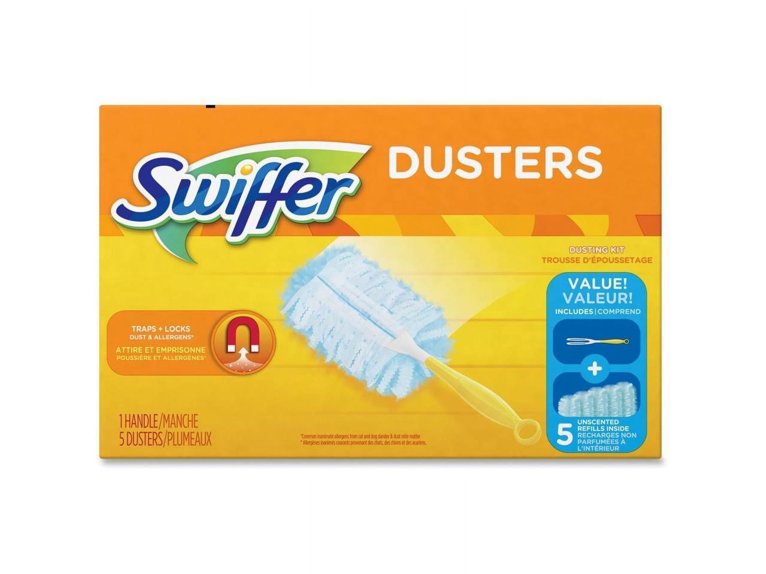 Mejores ofertas e historial de precios de Swiffer Duster Short Handle Starter Kit (1 Handle, 5 ...