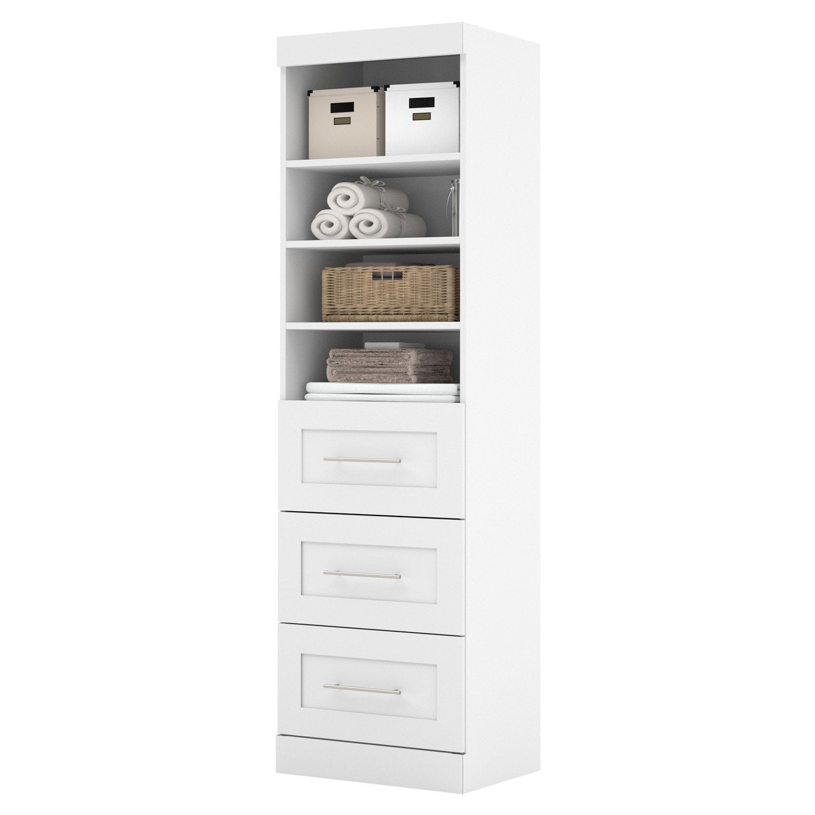 Bestar 26871-17 Storage Unit with 3 Drawer Set White Deals and Price ...
