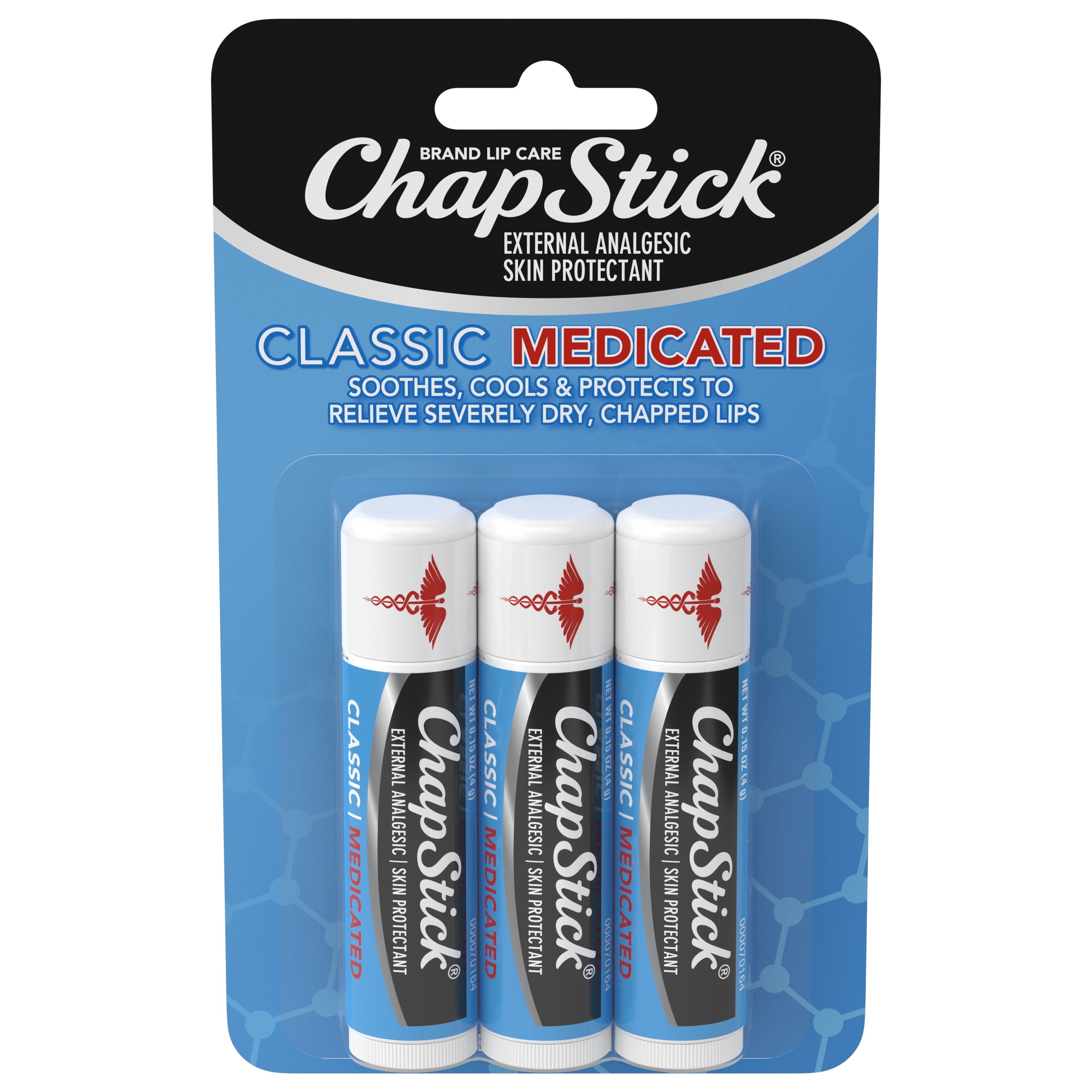 ChapStick Classic Medicated Lip Balm Tube, Soothing & Hydrating, 0.15 ...