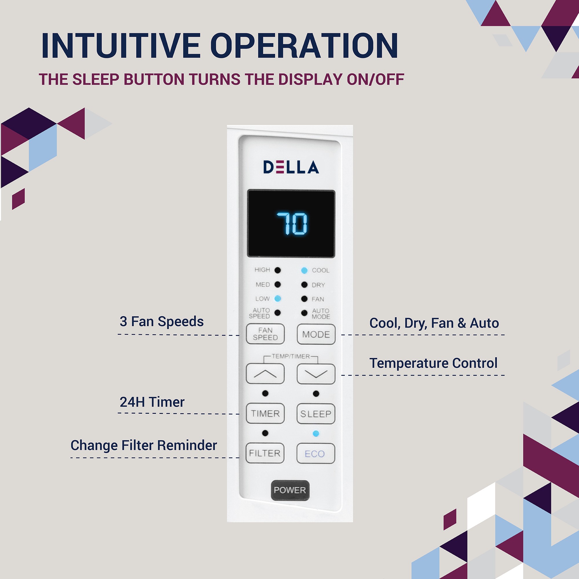 DELLA 14000 BTU Smart Window Air Conditioner Built-in WiFi, Whisper Quiet AC Unit with Remote ...