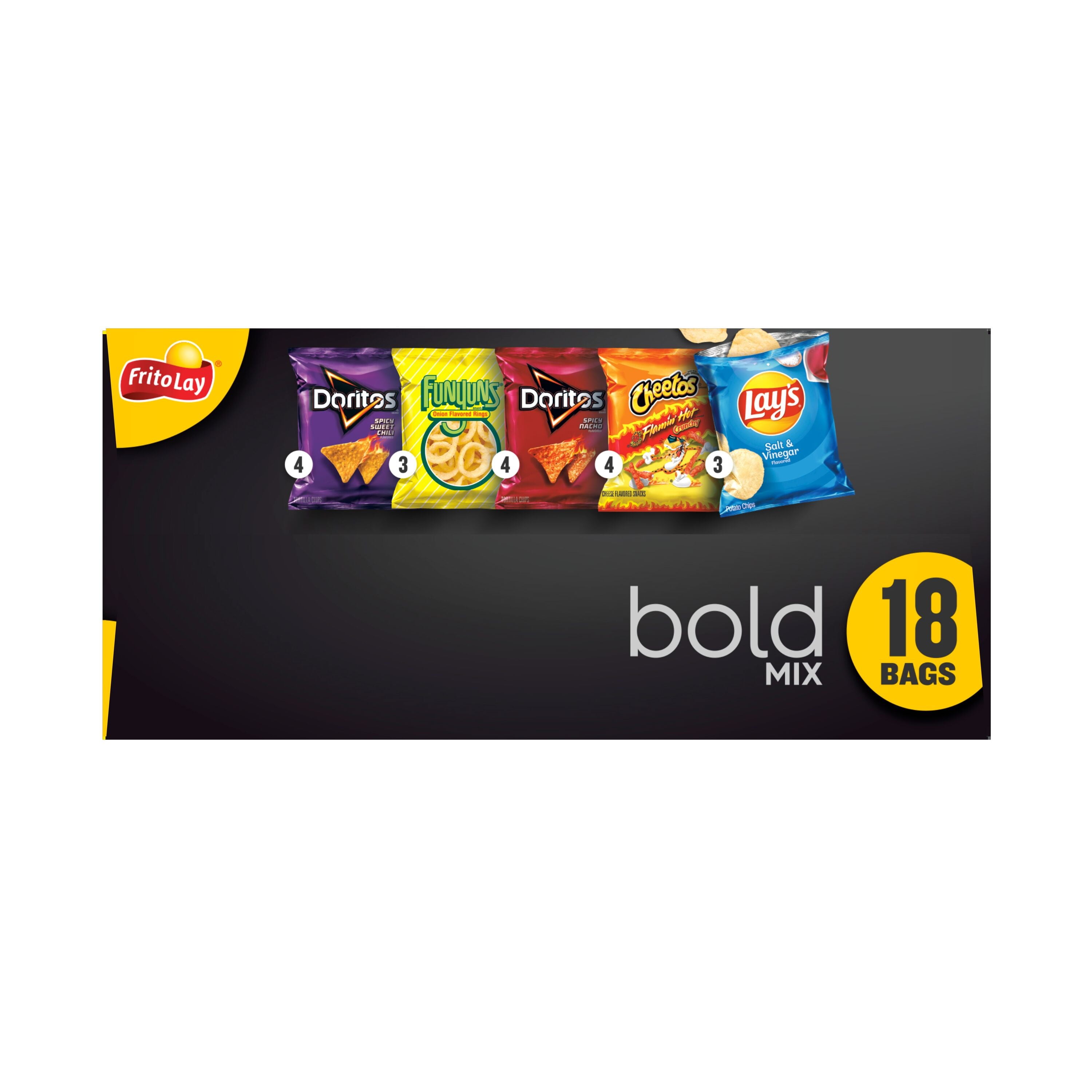 Frito-Lay Bold Mix Variety Pack Snack Chips, 18 Count Multipack Best ...
