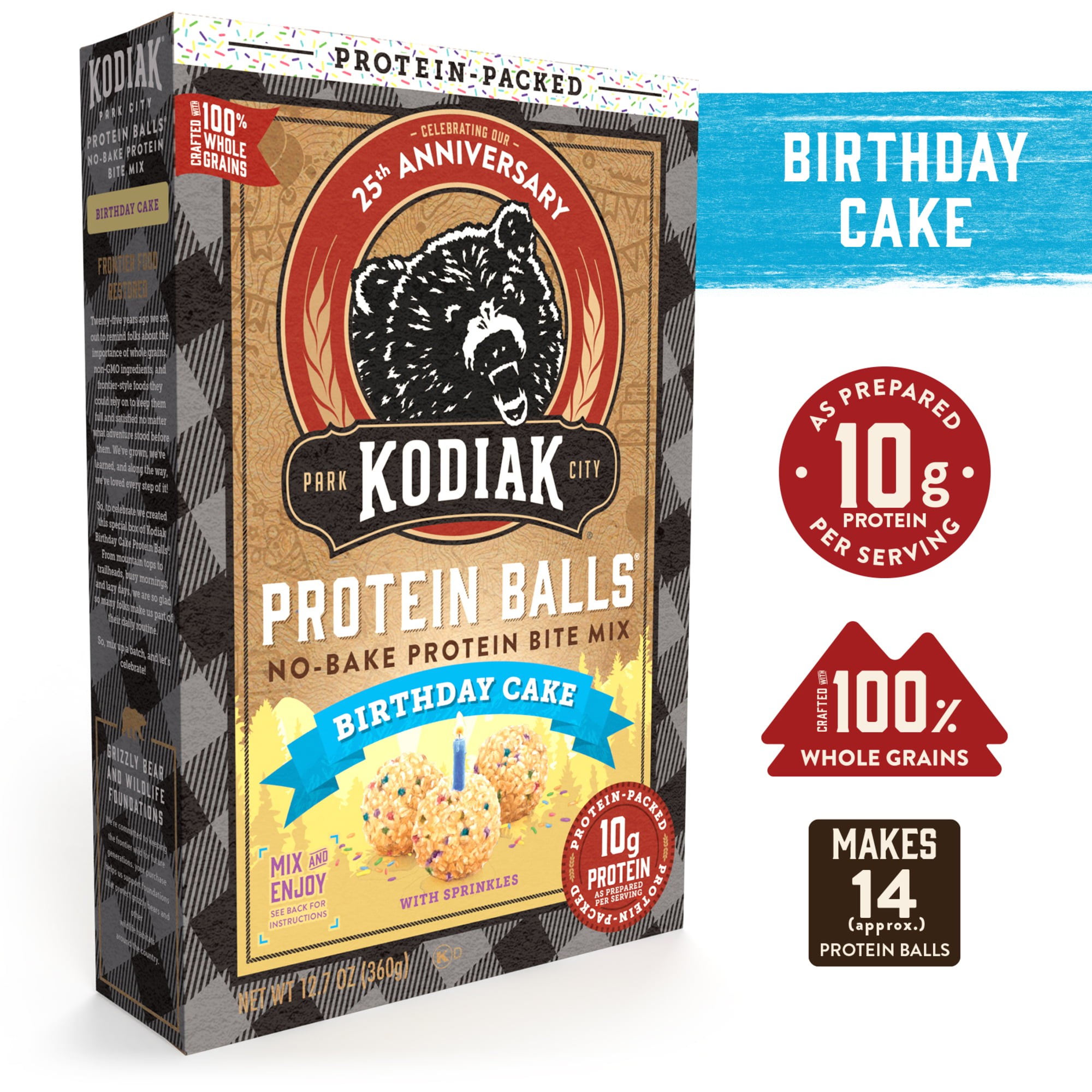 Kodiak Protein Balls Birthday Cake No-Bake Protein Bite Mix, 12.7 oz ...