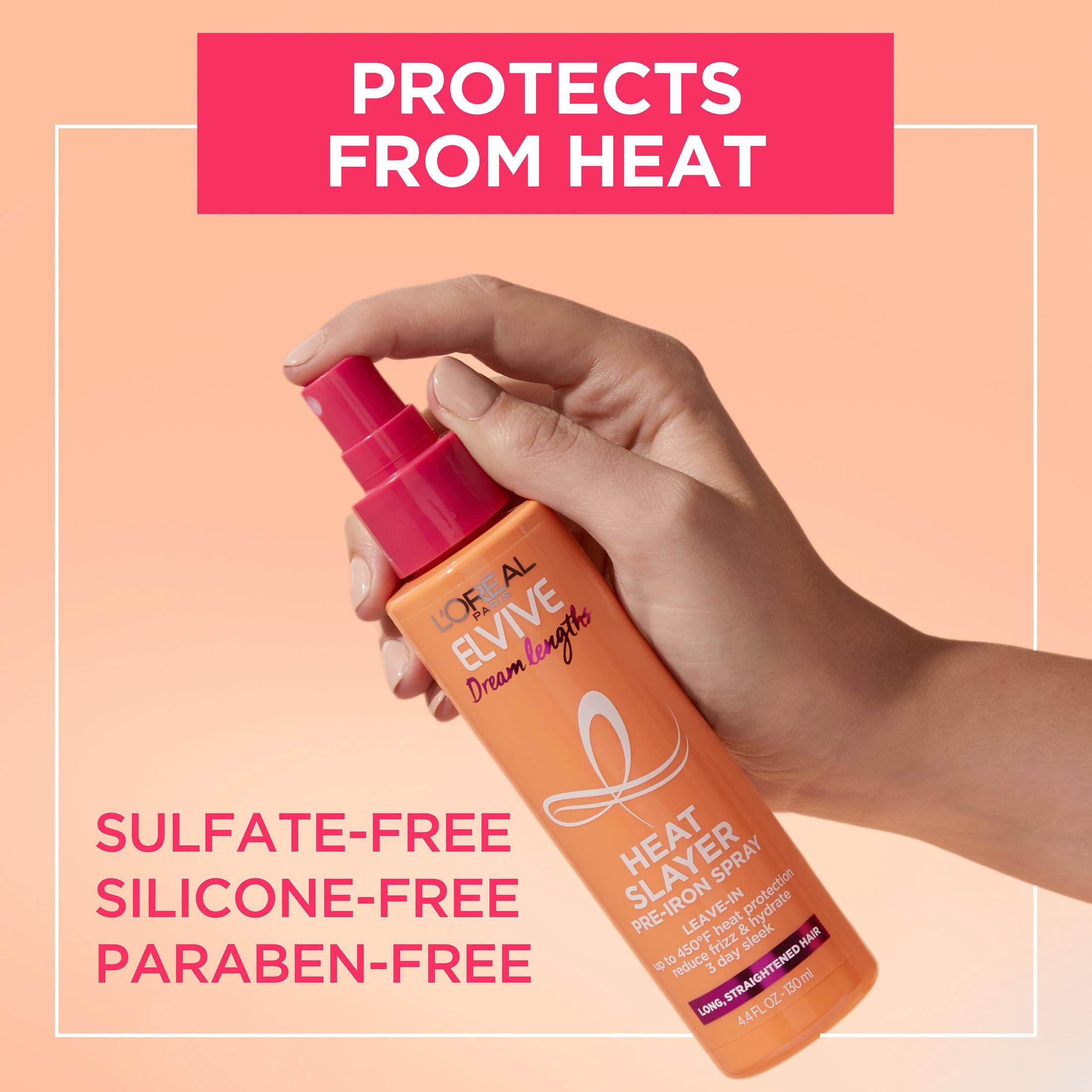 L'Oreal Paris Elvive Dream Lengths Heat Slayer Pre-Iron Spray, Heat ...