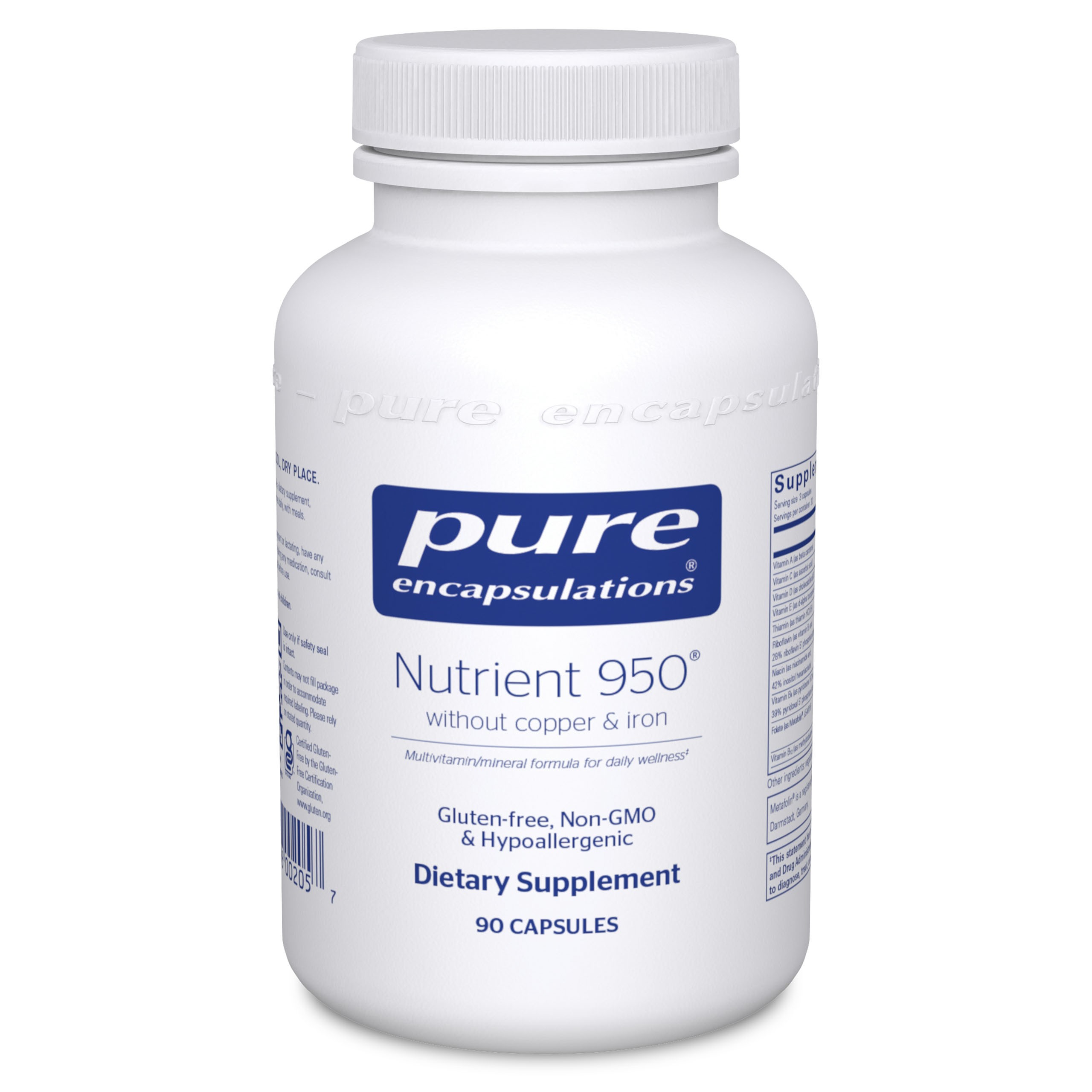 Pure Encapsulations Nutrient 950 without Copper & Iron | Hypoallergenic ...