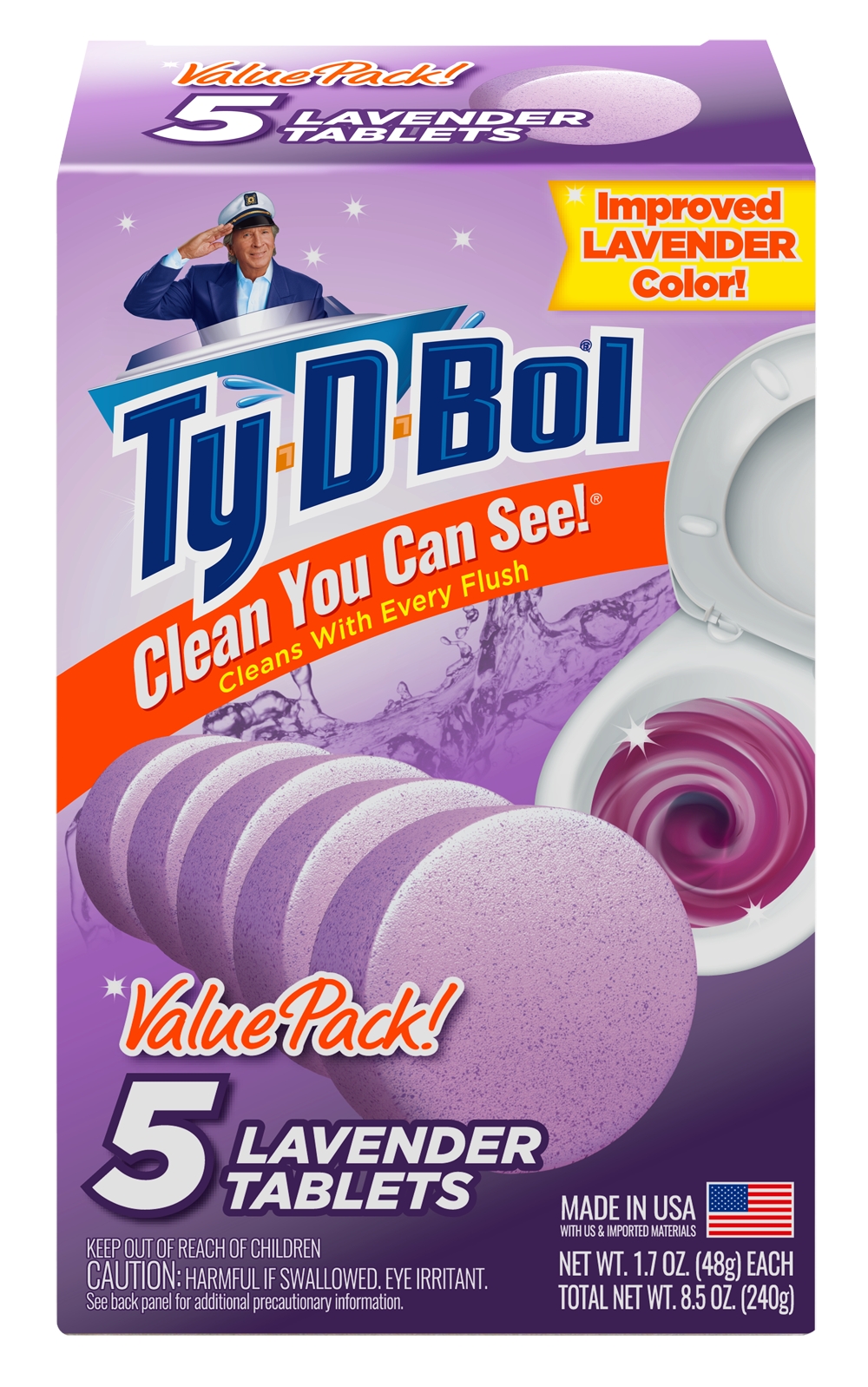 Ty-D-Bol Toilet Cleaner, Lavender Toilet Bowl Cleaner Tablet, 1.7 oz, 5 ...