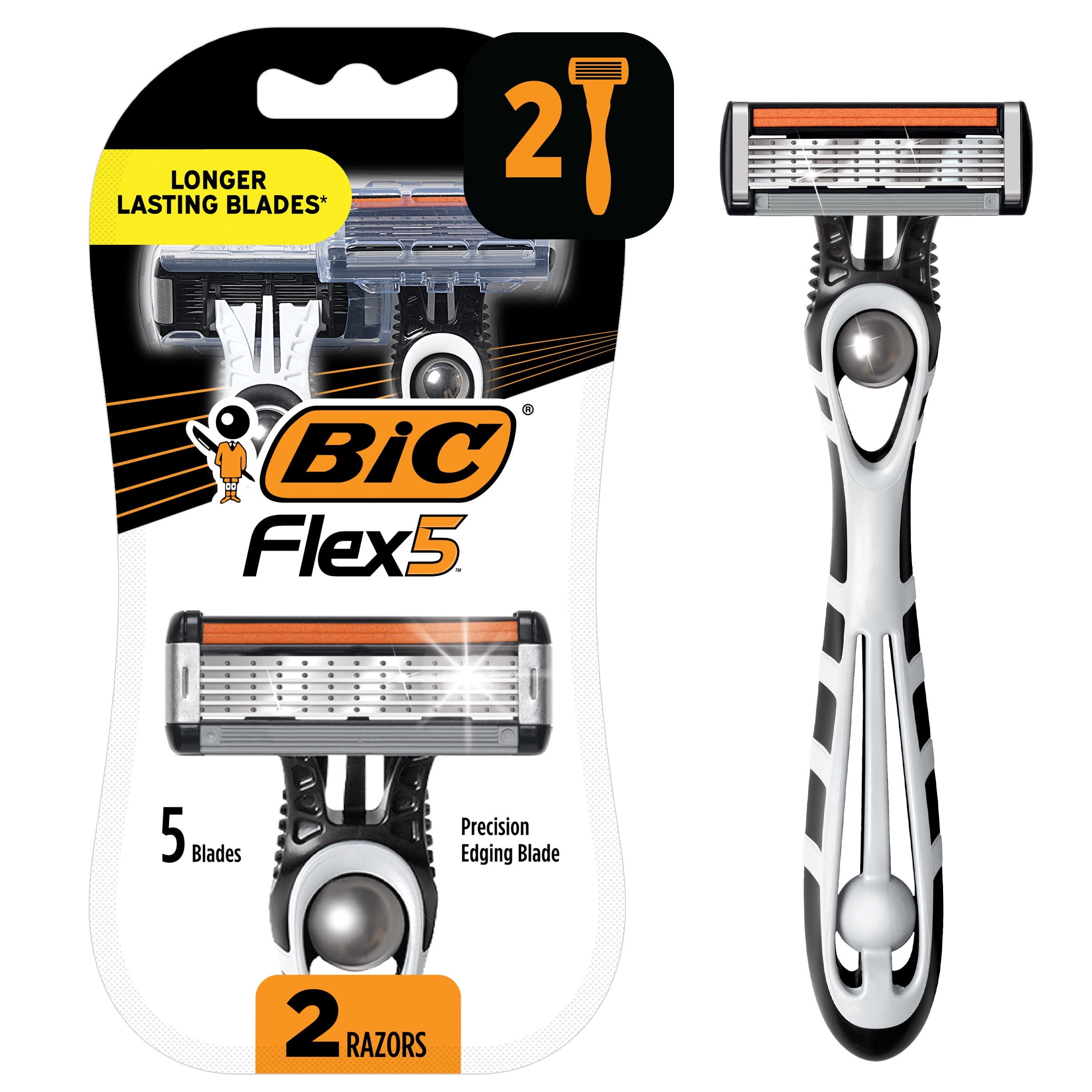 BIC Flex 5 Men's 5-Blade Disposable Manual Razors, Assorted Colors, 2 ...