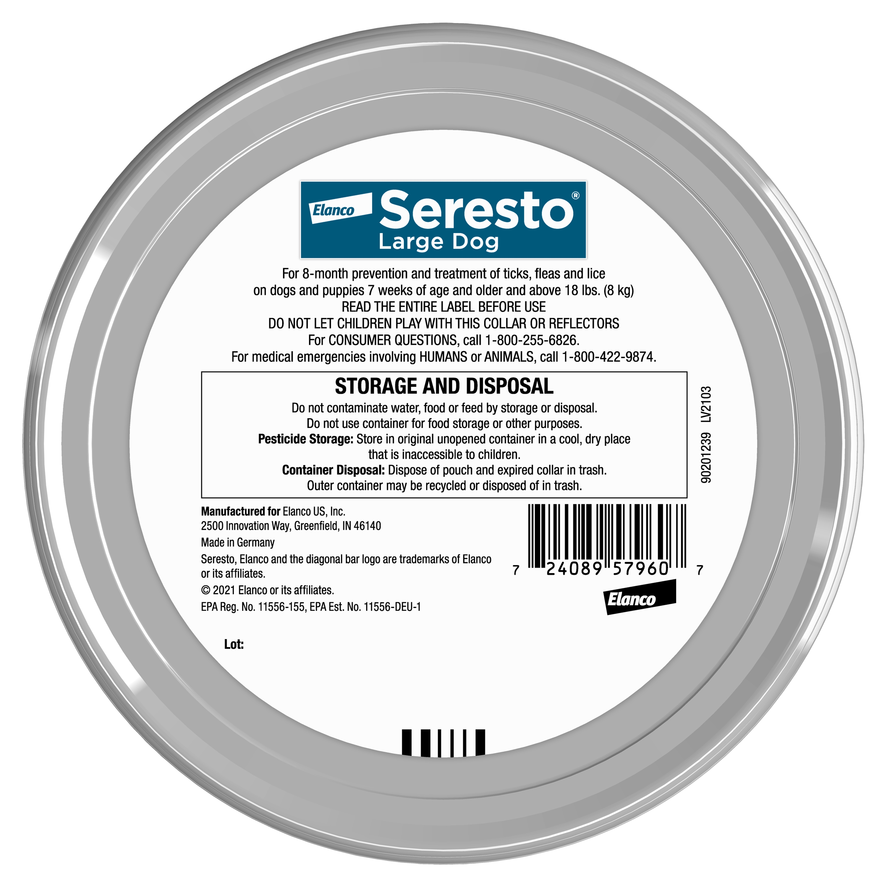 Seresto Large Dog Vet-Recommended Flea & Tick Prevention 8 Month Collar ...