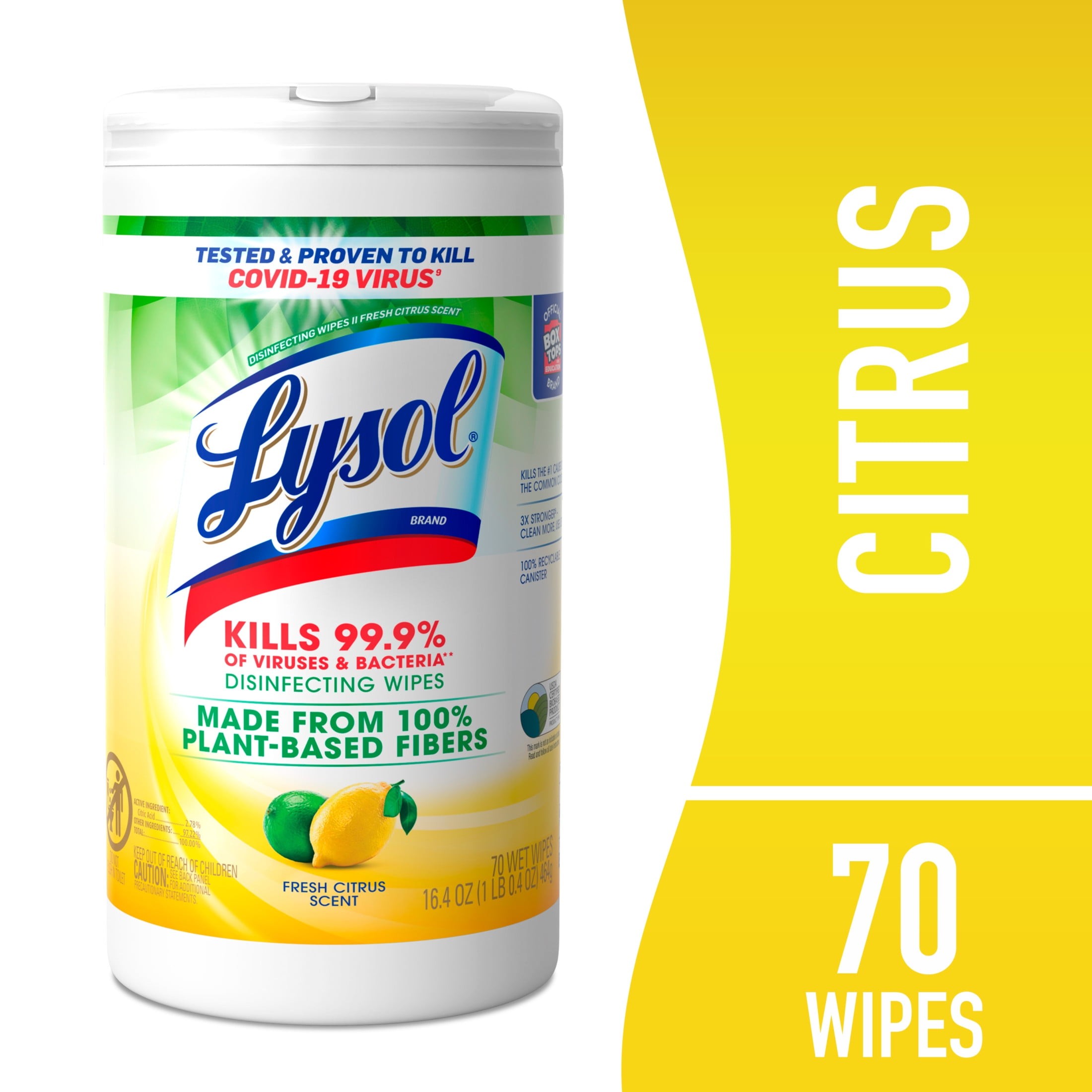 Lysol® Disinfectant Plant Based Wipes, Multi-Surface Antibacterial ...