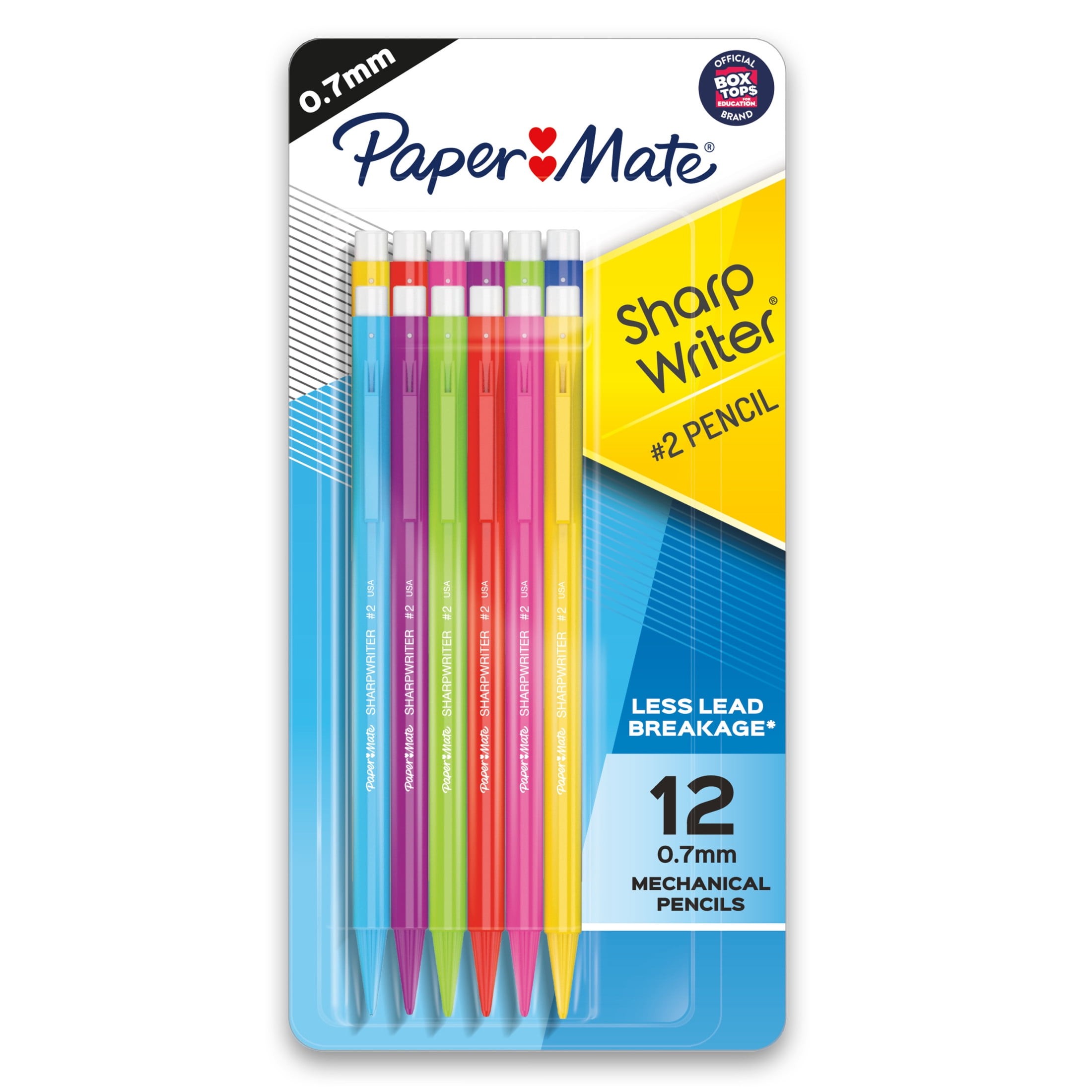 Paper Mate SharpWriter Mechanical Pencils, 0.7 mm HB #2 Lead, Fun ...
