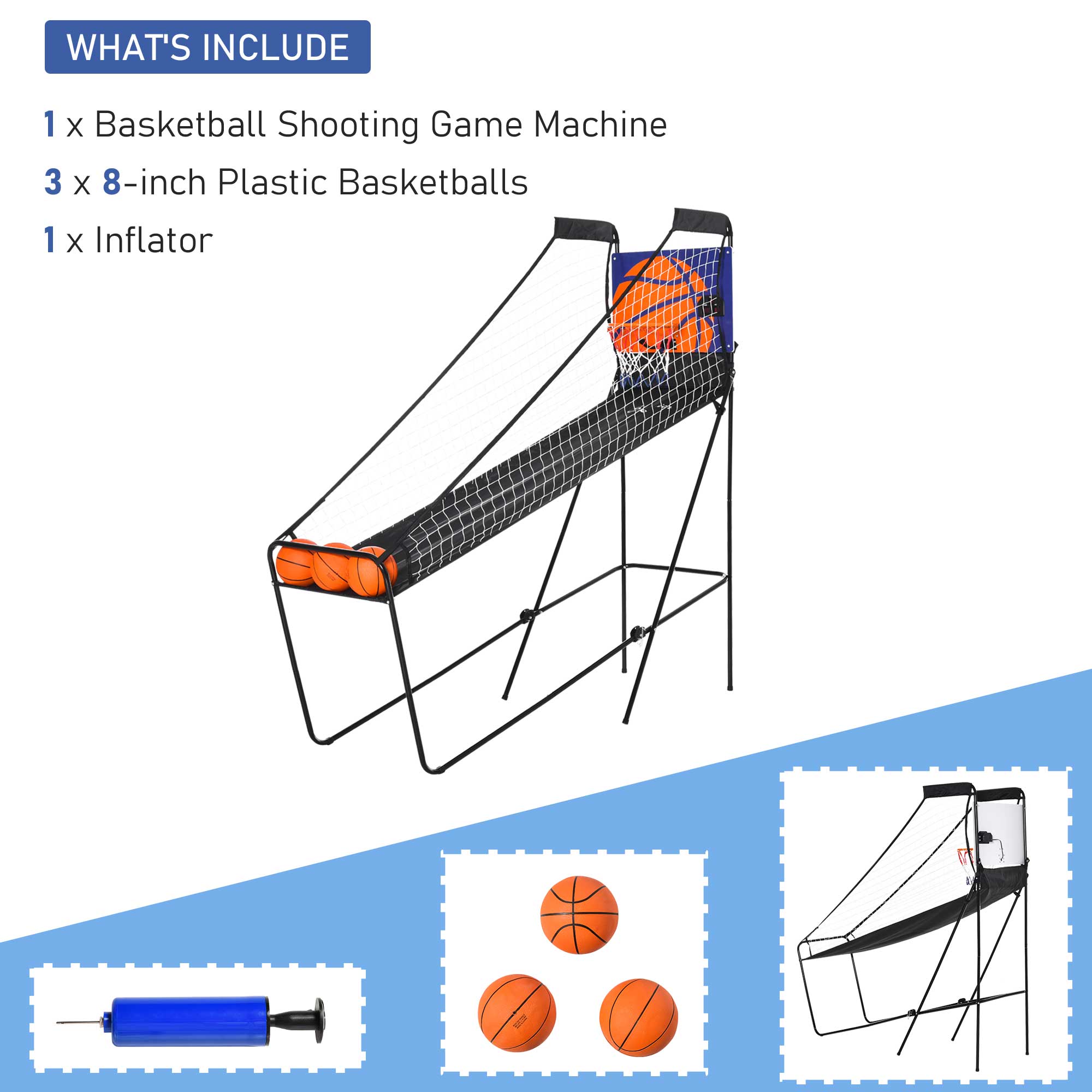 Soozier Electronic Basketball Hoop Game with Score Board, Fold-Up ...