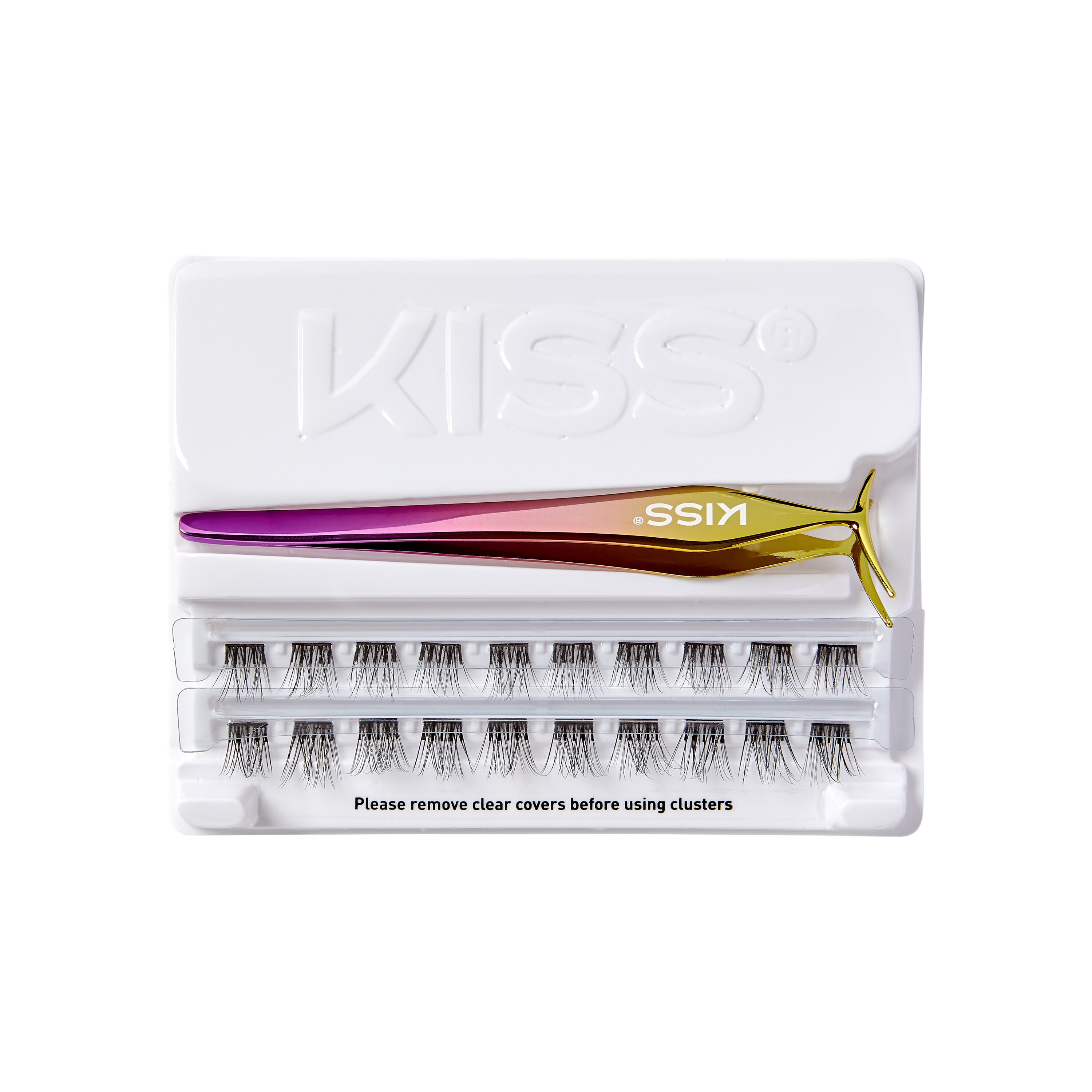 KISS imPRESS Press-On Falsies Eyelash Clusters Kit, Natural, Black, 20 ...