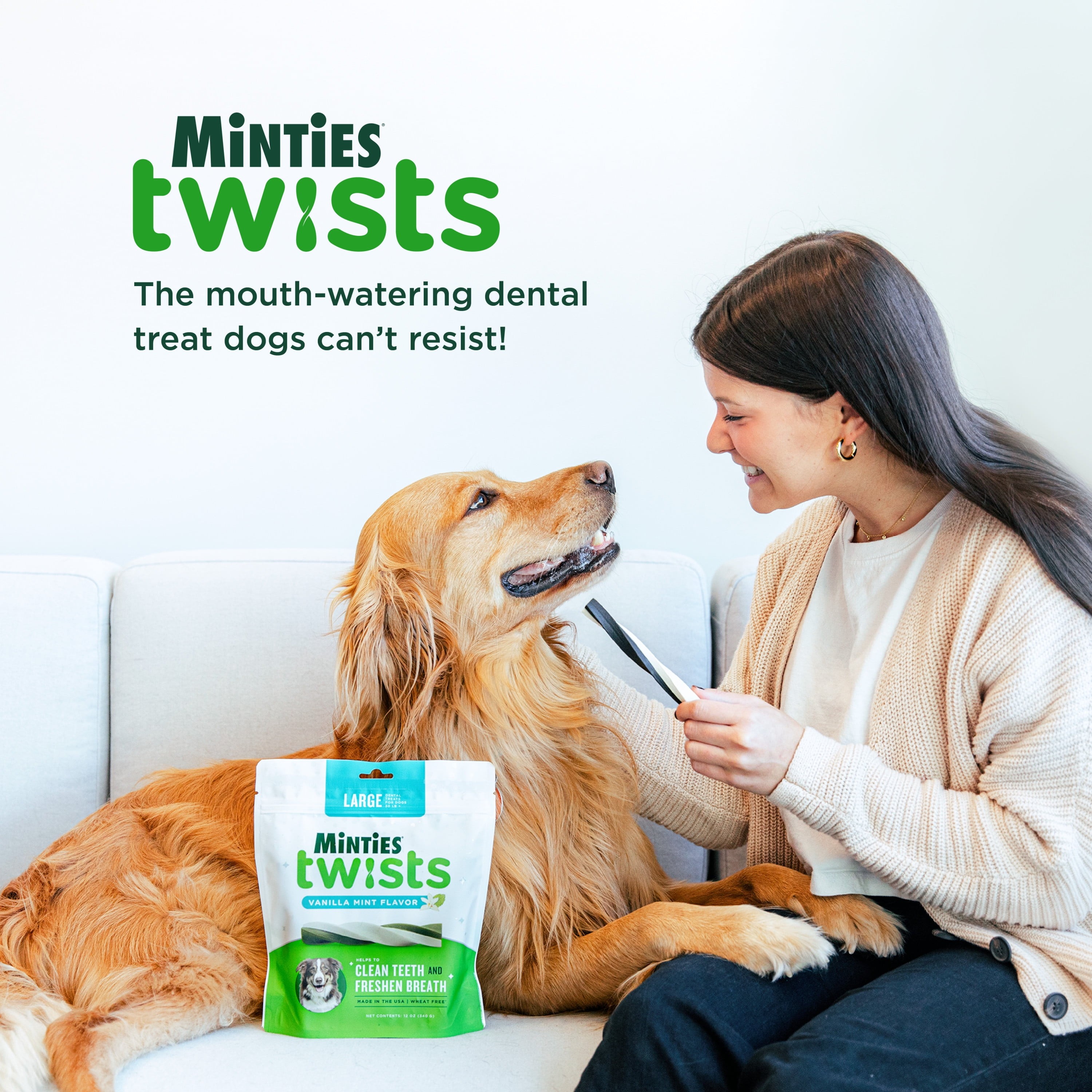 MINTIES Twists Dog Dental Chews for Medium/Large Dogs over 30 lbs ...