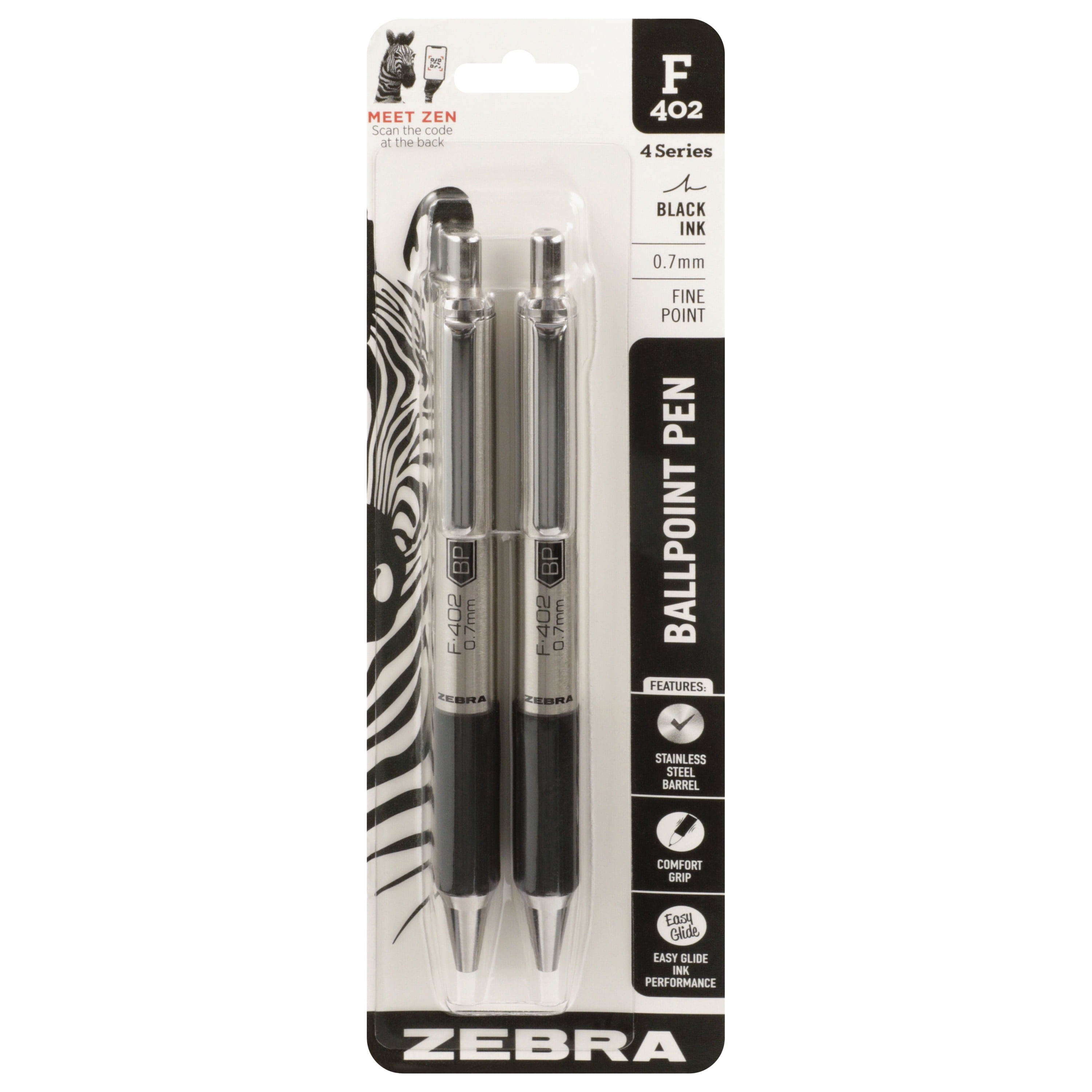 Zebra F-402 Retractable Ballpoint Pen, .7mm, 2/Pkg. Best Deals and ...