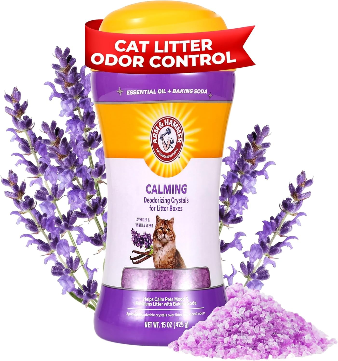Arm & Hammer Cat Litter Deodorizing Crystals, Lavender & Vanilla Scent ...