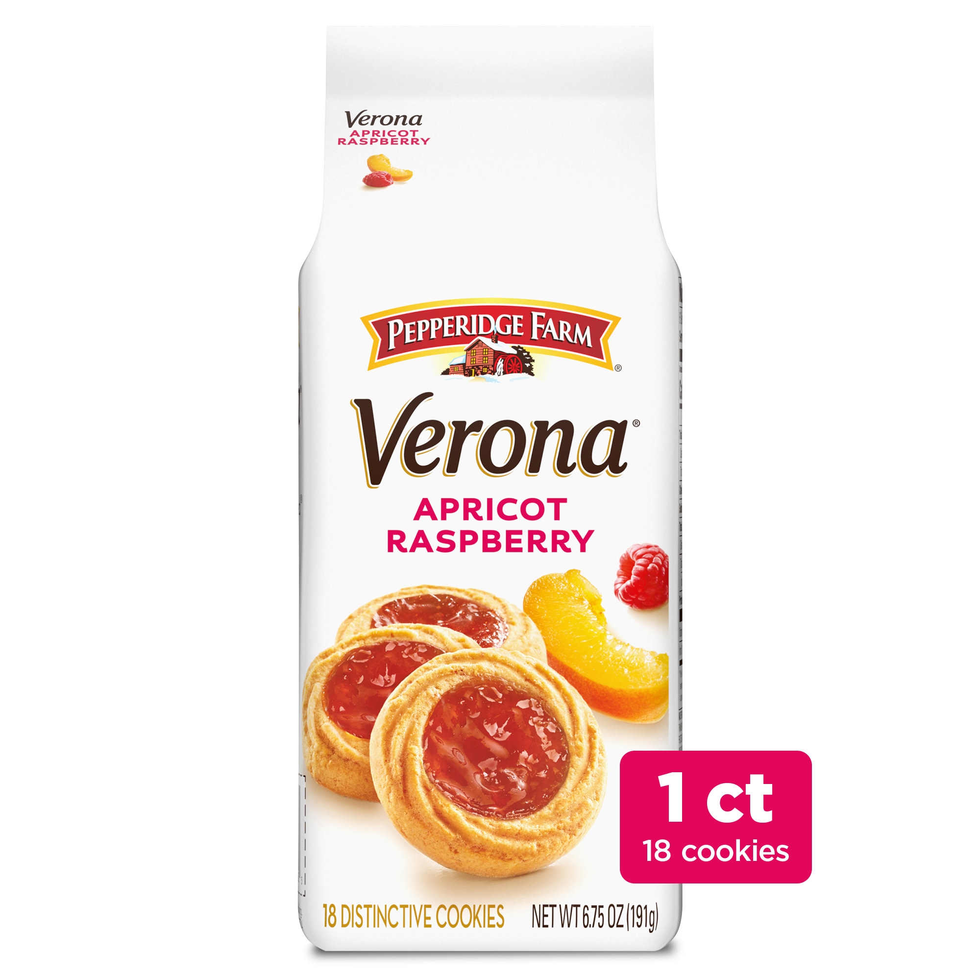 Pepperidge Farm Verona Apricot Raspberry Thumbprint Cookies, 6.75 Oz ...