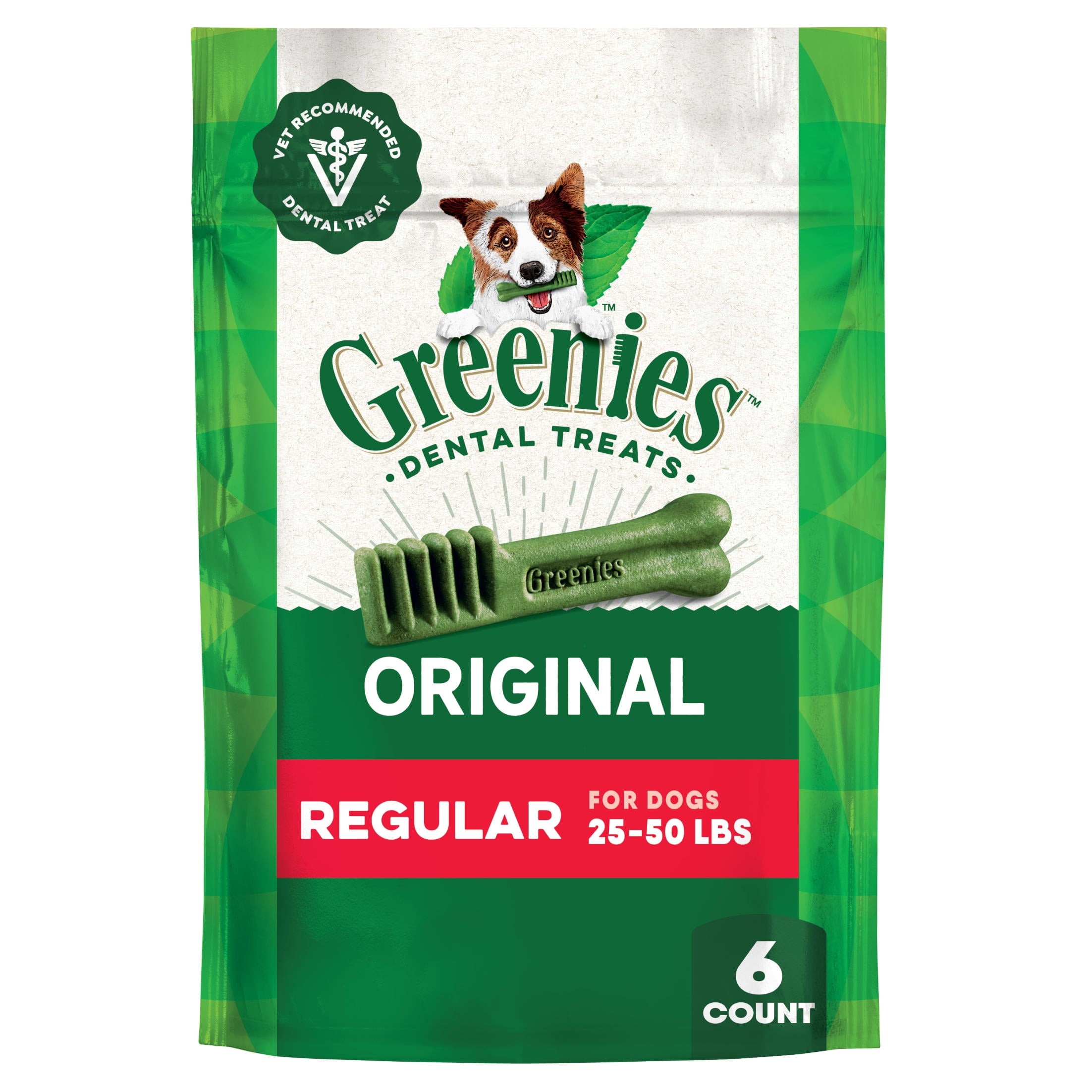 Greenies Original Flavor Adult Natural Dental Dog Treats Regular Size ...