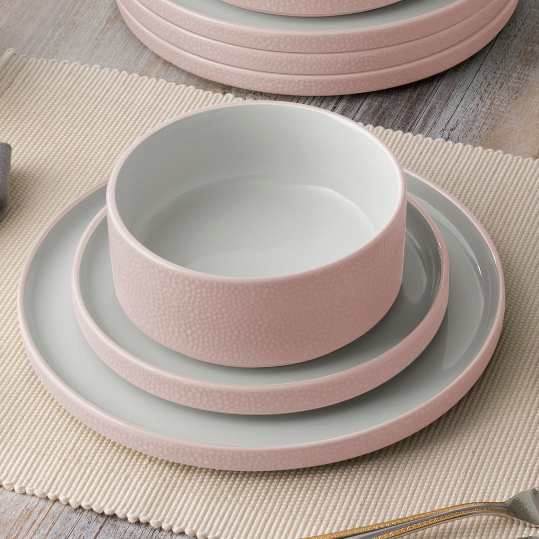 Noritake Colortex Blush Porcelain China 4-Piece Dinnerware Set, Service ...