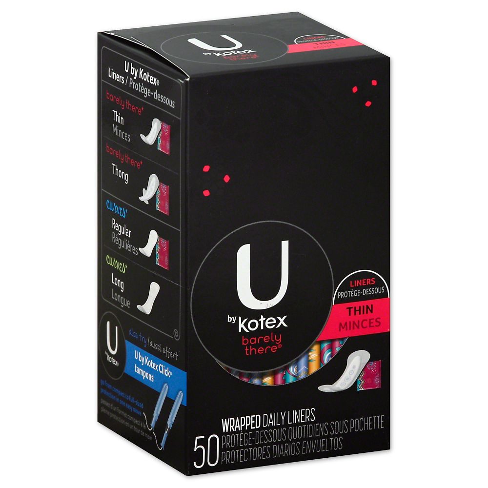 U by Kotex Lightdays Barely There 50-Count Thin Pantiliner Best Deals ...