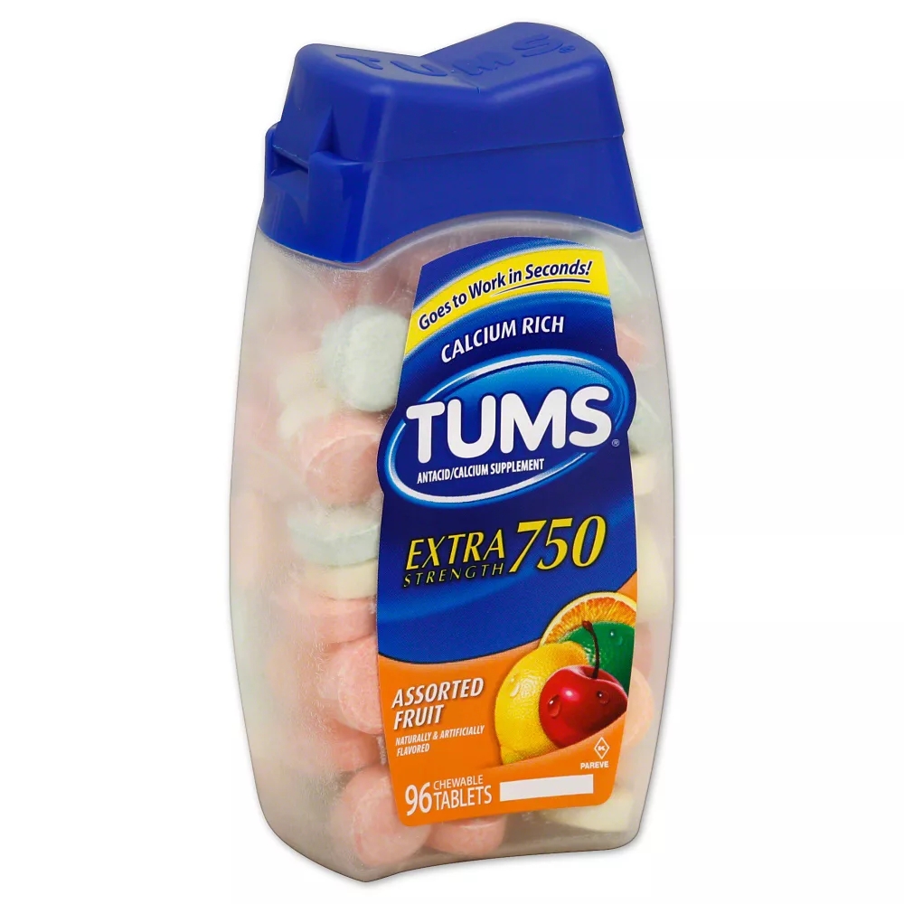 Tums Extra Strength 96-Count Chewable Antacid Tablets In Assorted Fruit ...