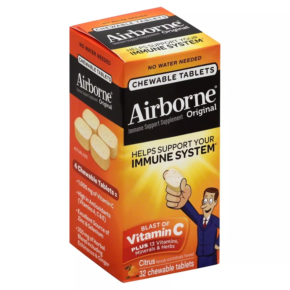Airborne Chewable 32-Count Tablets in Citrus Best Deals and Price ...