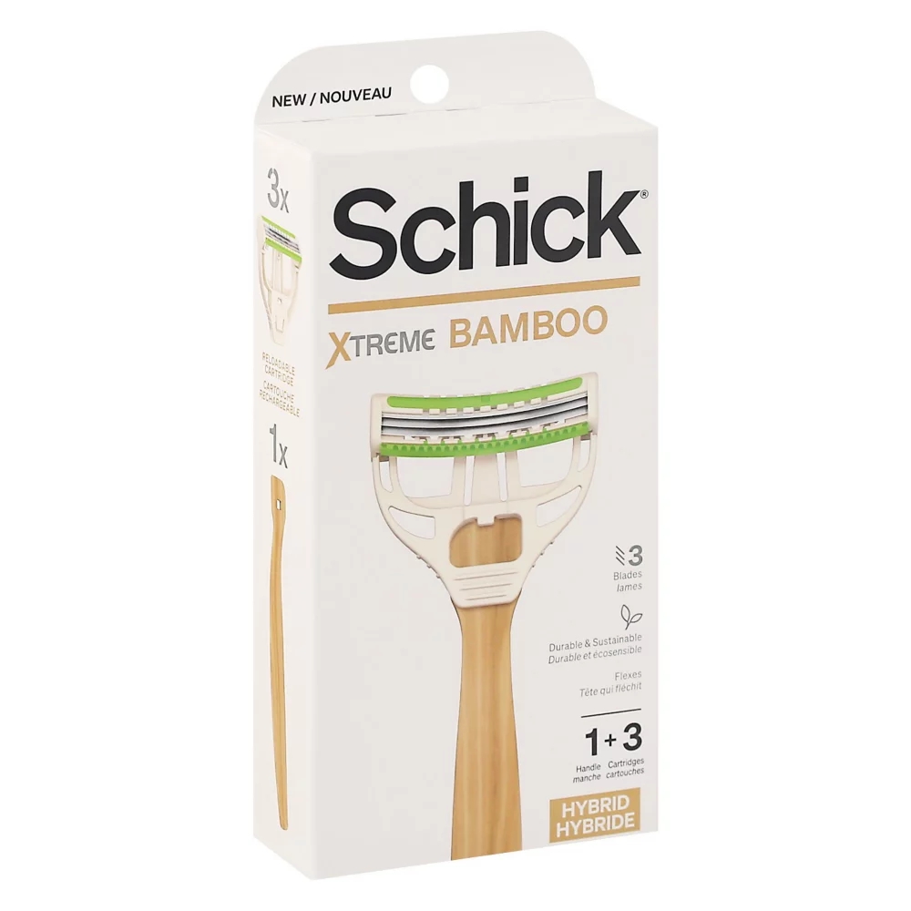 Schick Xtreme 3-Blade Hybrid Disposable Razor With 3 Refill Cartridges ...