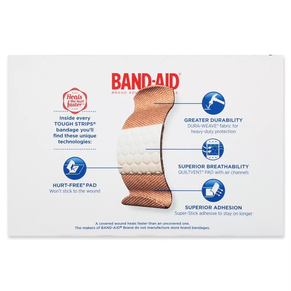 Johnson & Johnson Band-Aid® Tough Strips 60-Count Adhesive Bandages ...