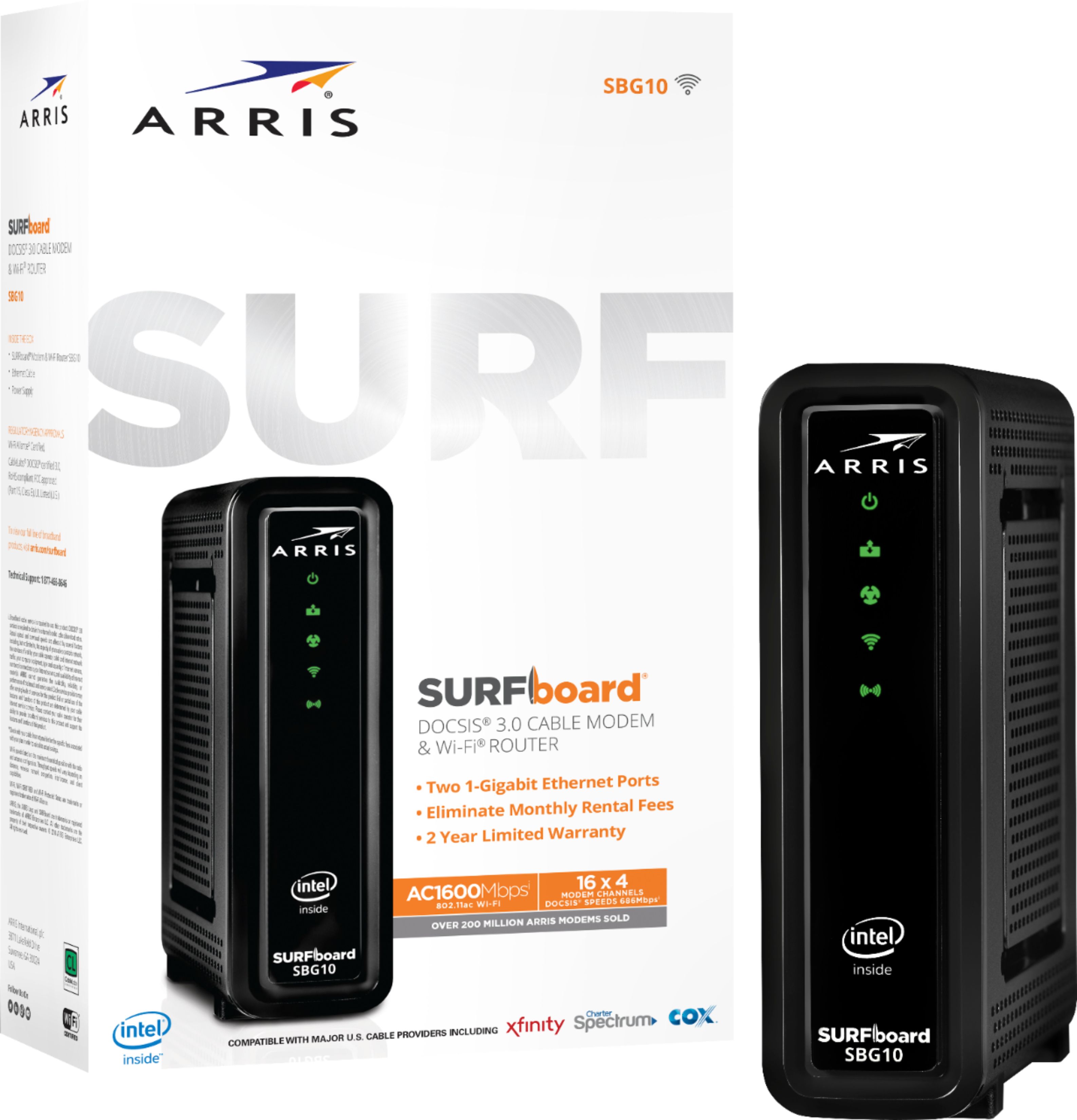 ARRIS - SURFboard 16 x 4 DOCSIS 3.0 Cable Modem & AC1600 Wi-Fi Router ...