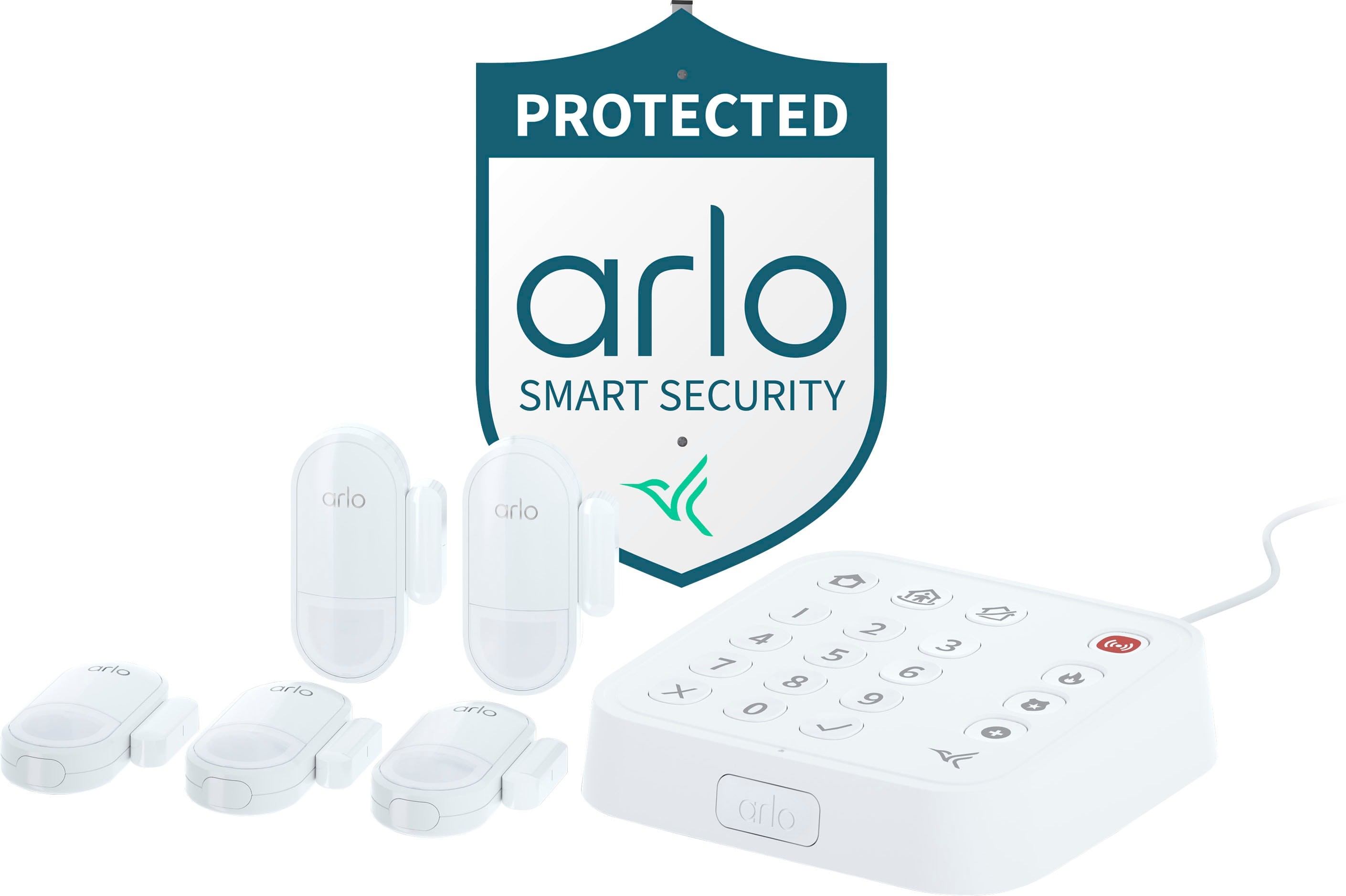 Arlo - Home Security System with Wired Keypad Sensor Hub, (5) 8-in-1 ...