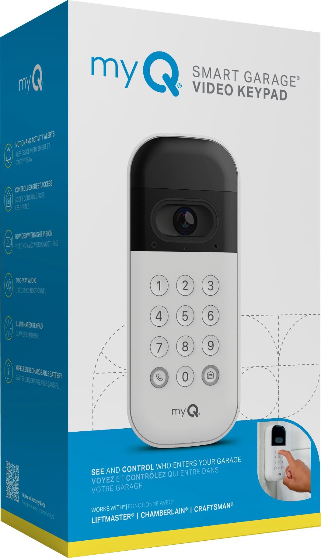 Chamberlain - MyQ Smart Garage Video Keypad – Battery Operated - White ...