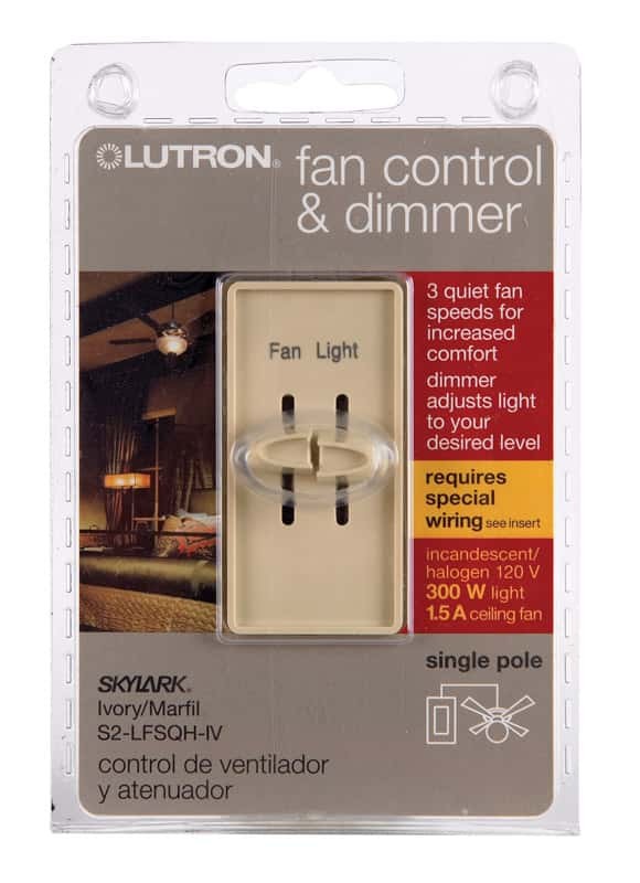 Lutron Skylark 1.5 amps Single Pole Slide Fan Control Ivory 1 pk Deals ...