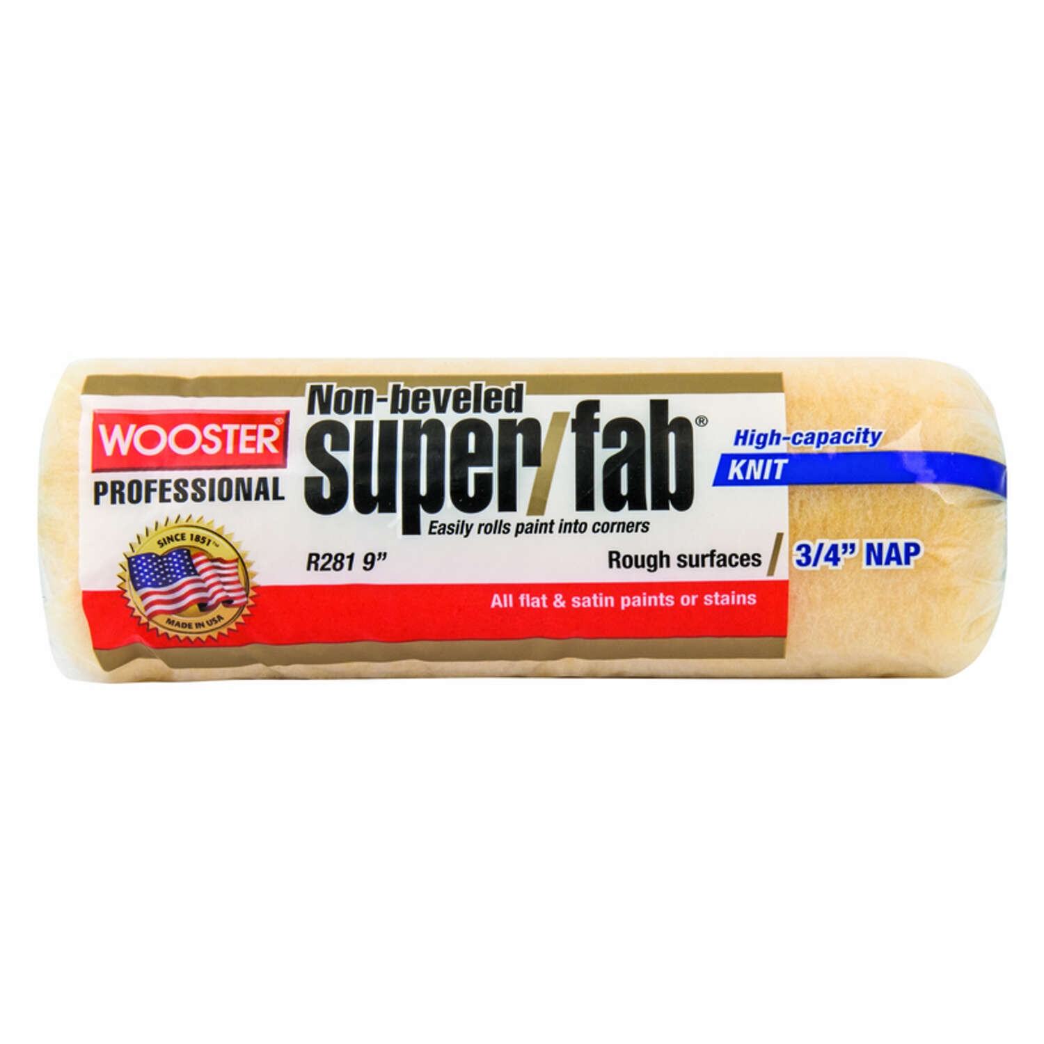 Wooster Super/Fab Knit 9 in. W X 3/4 in. Regular Paint Roller Cover 1 ...