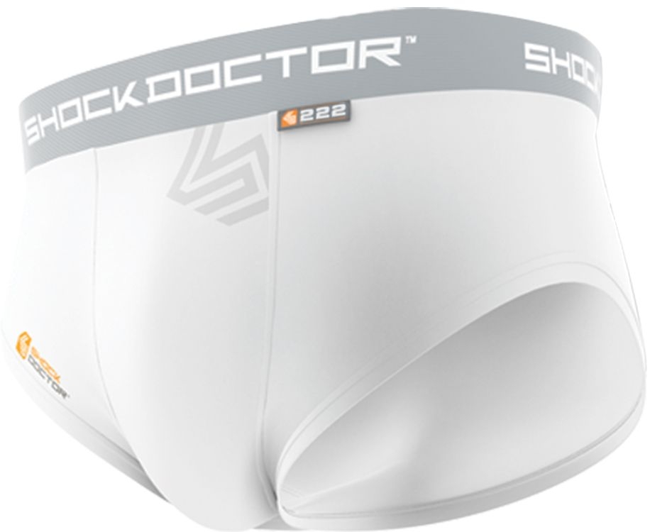 Shock Doctor Boys' Core Briefs with Bioflex Cup 2-pack, Medium, White ...