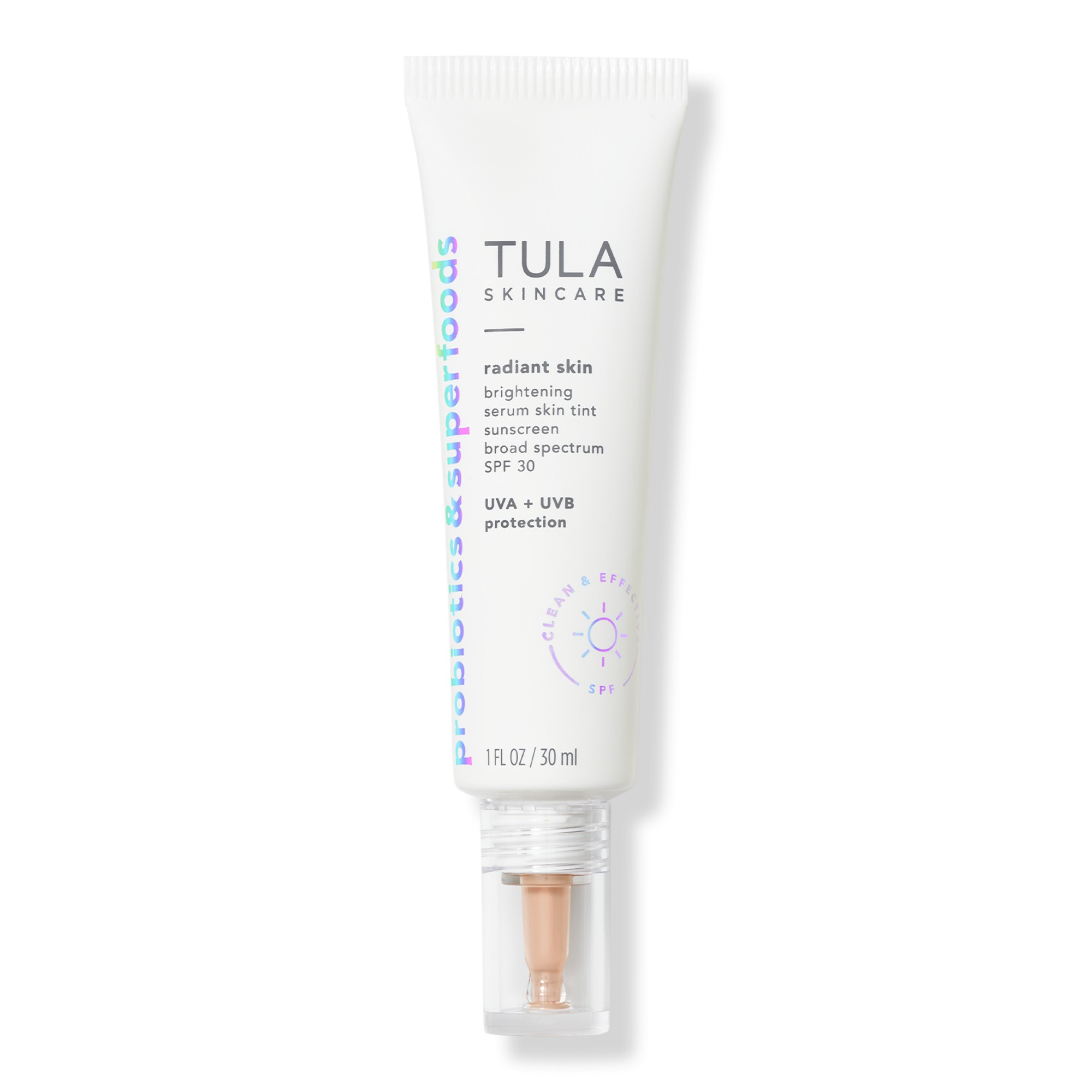 TULA Radiant Skin Brightening Serum Skin Tint SPF 30 - 28 Deep Neutral ...