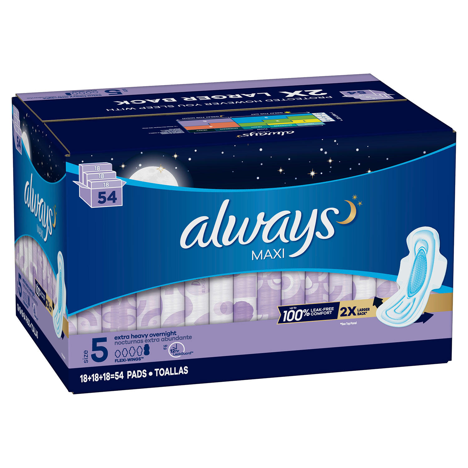 Always Maxi Overnight Pads with Wings, Size 5, 54 ct. Deals and Price ...
