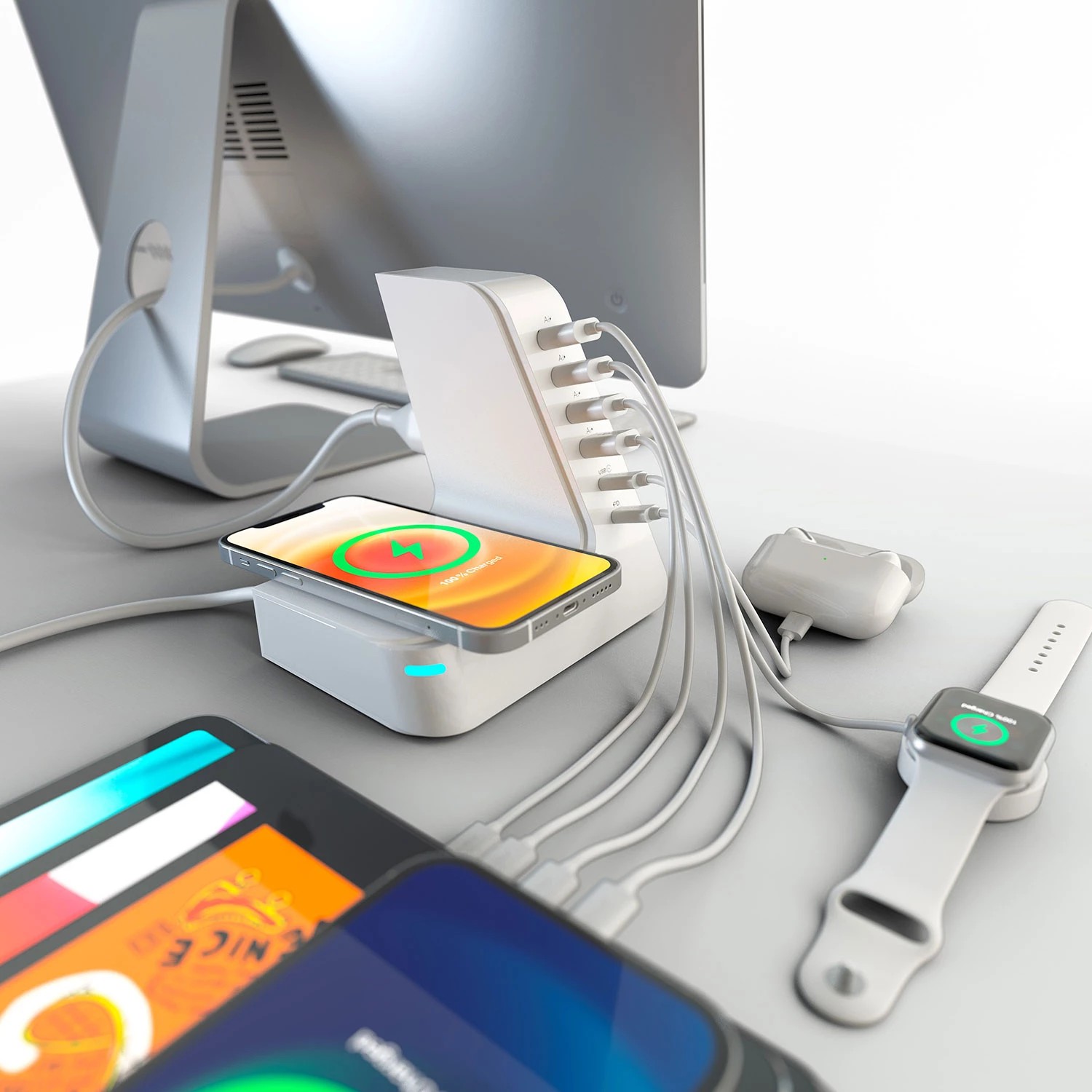 Atomi 20W Qi Wireless Charging Multiport Charge Tower Best Deals and ...