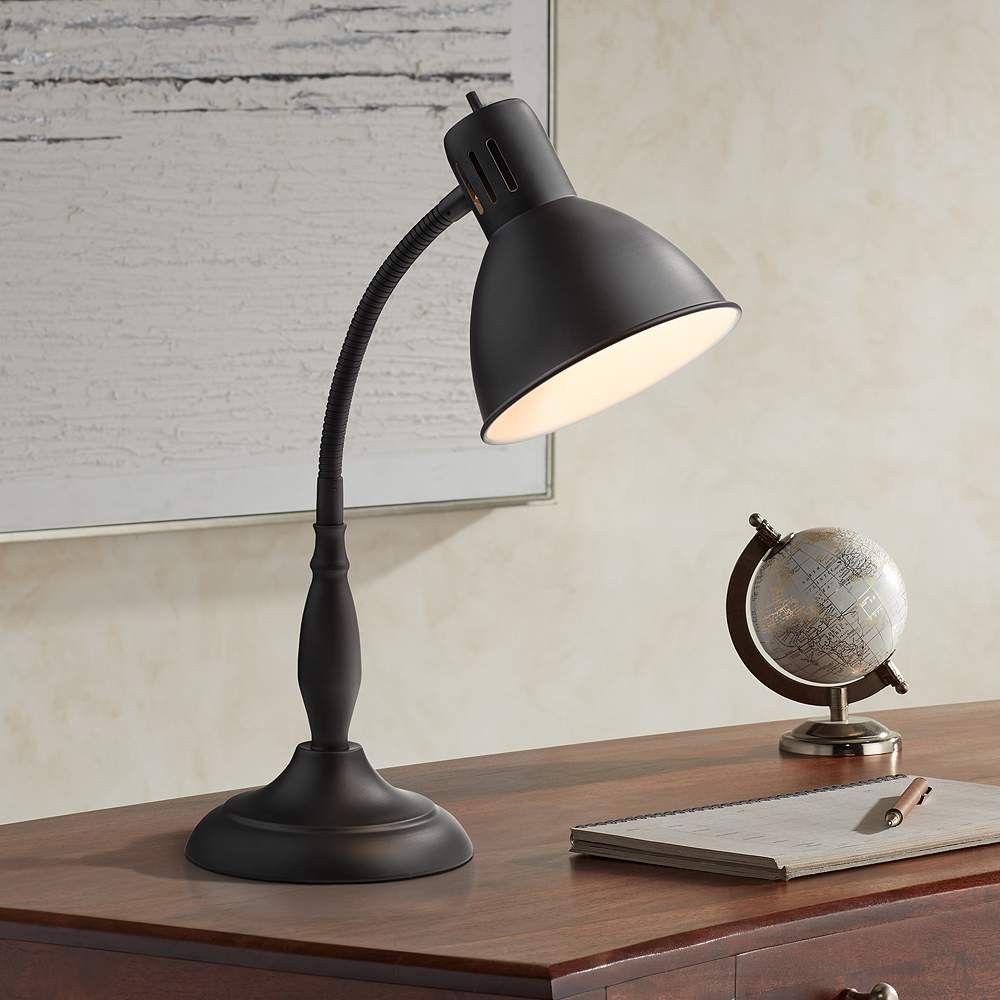 360 Lighting Breck 17" Traditional Bronze Flex Arm Gooseneck Desk Lamp ...
