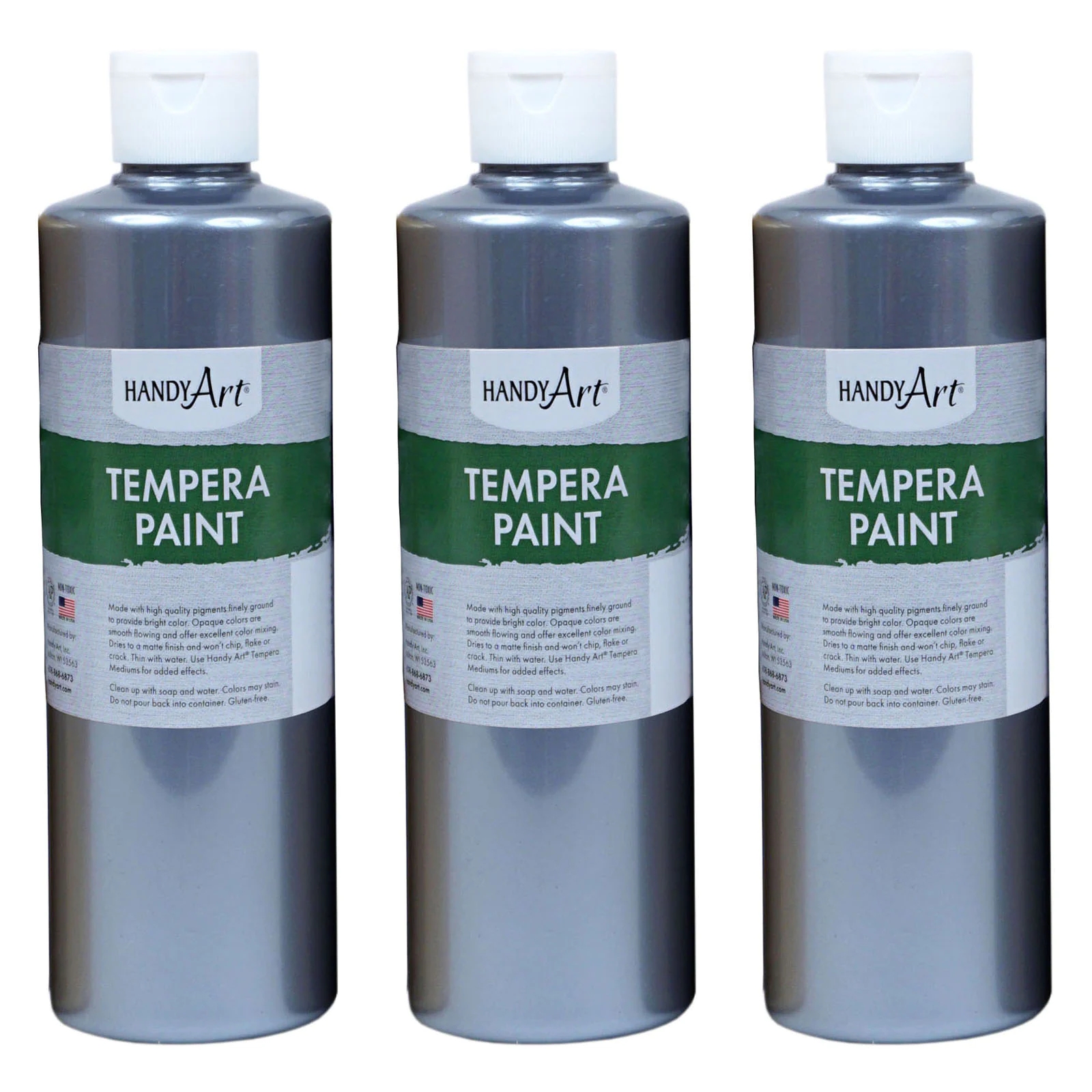 Handy Art® Silver Metallic Tempera Paint, 3ct. | 16 fl oz | Michaels ...