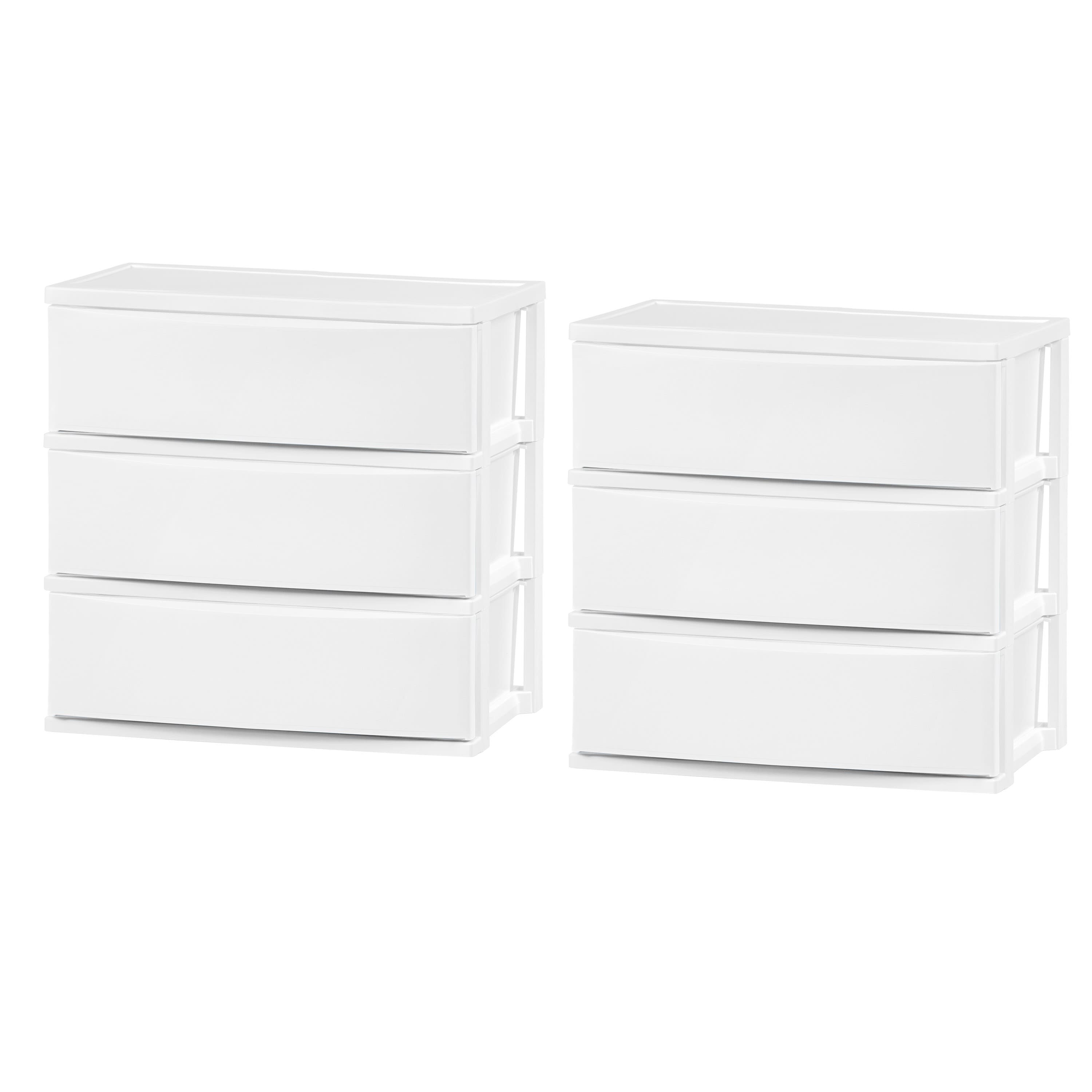 IRIS® 29.5qt. White Wide 3-Drawer Stacking Chests, 2ct. Deals and Price ...