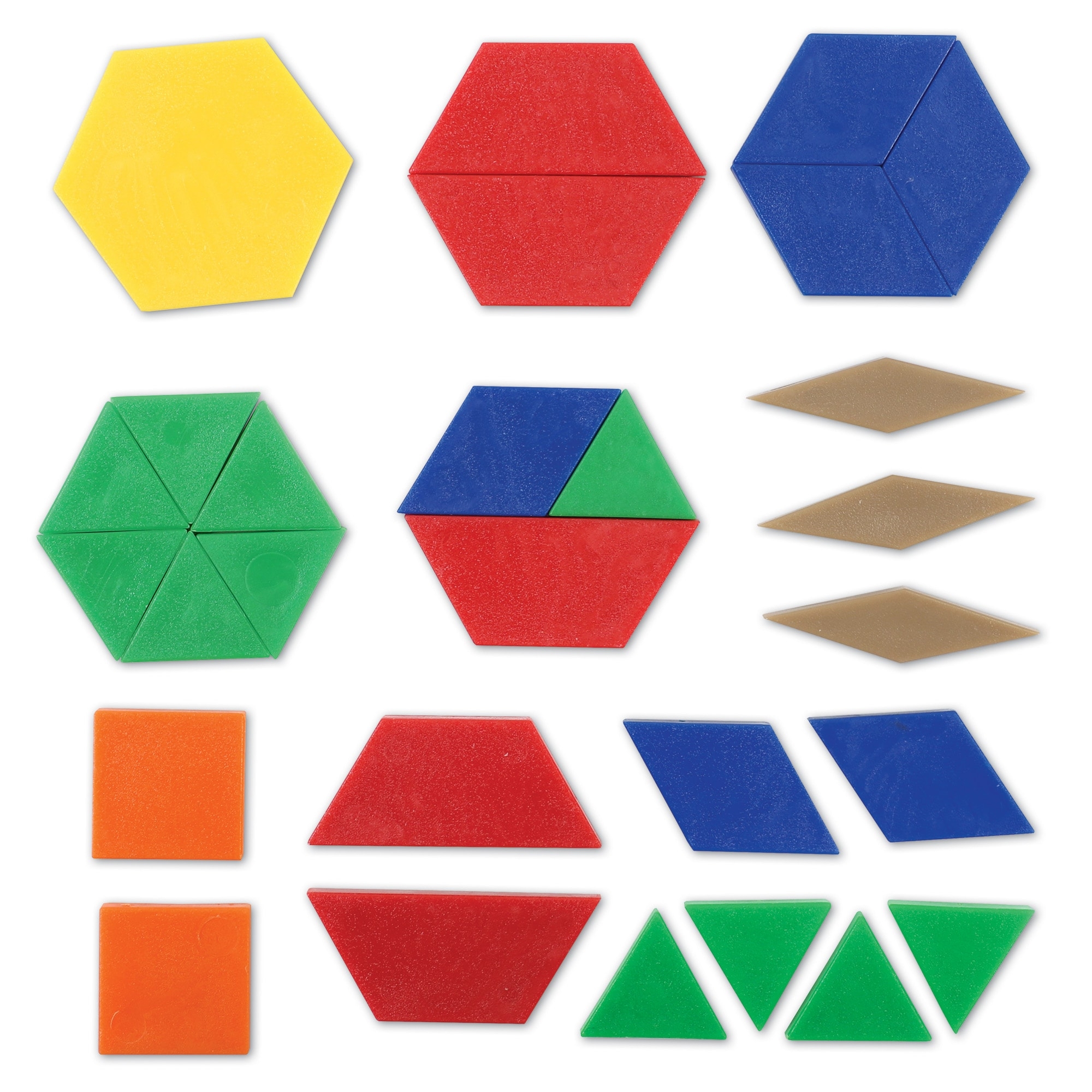 Learning Resources .5cm Plastic Pattern Blocks, 250ct. | 0.5 cm ...
