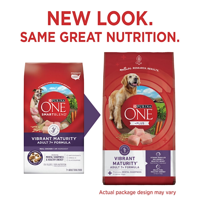 Purina ONE High Protein Vibrant Maturity Adult 7 Plus Formula Senior ...