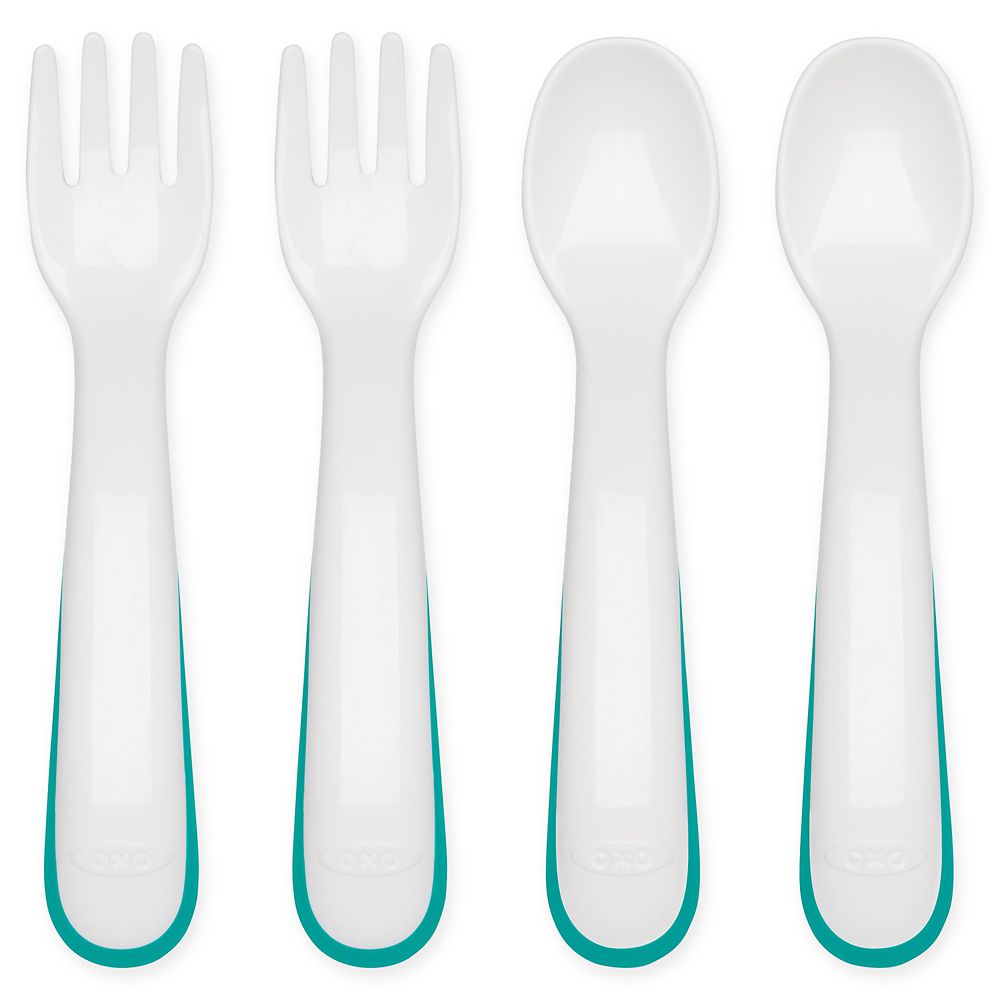 OXO Tot® 4-Piece Fork and Spoon Set in Navy | buybuy BABY Best Deals ...