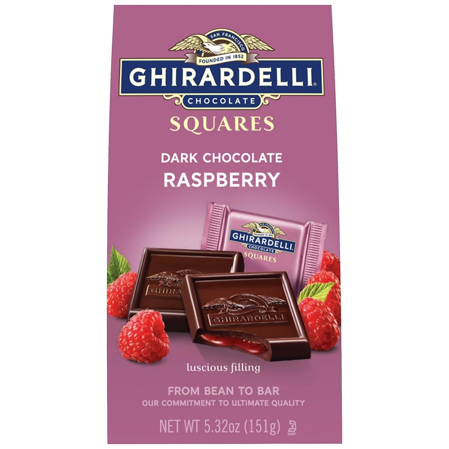 Ghirardelli Chocolate Squares Bag Dark Chocolate with Raspberry Filling ...