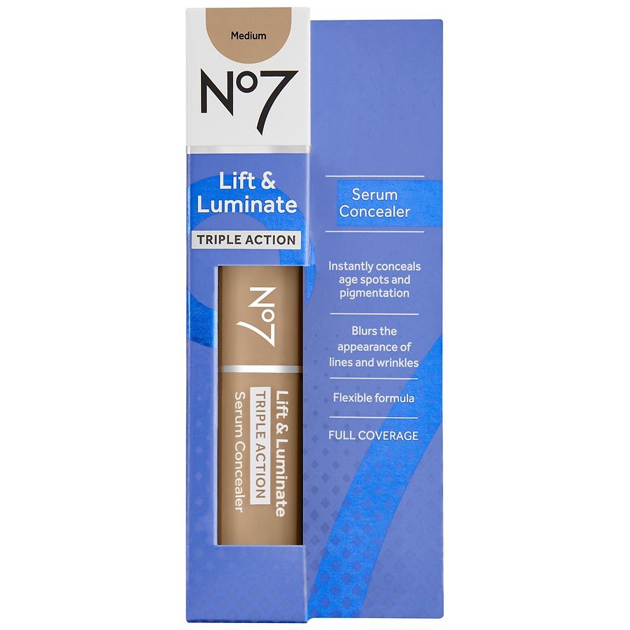 No7 Lift & Luminate Triple Action Serum Concealer, Truly Medium, 0.08 ...