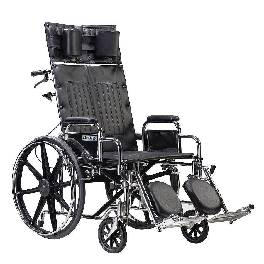 Drive Medical Sentra Reclining Wheelchair with Detachable Desk Arms 22 ...